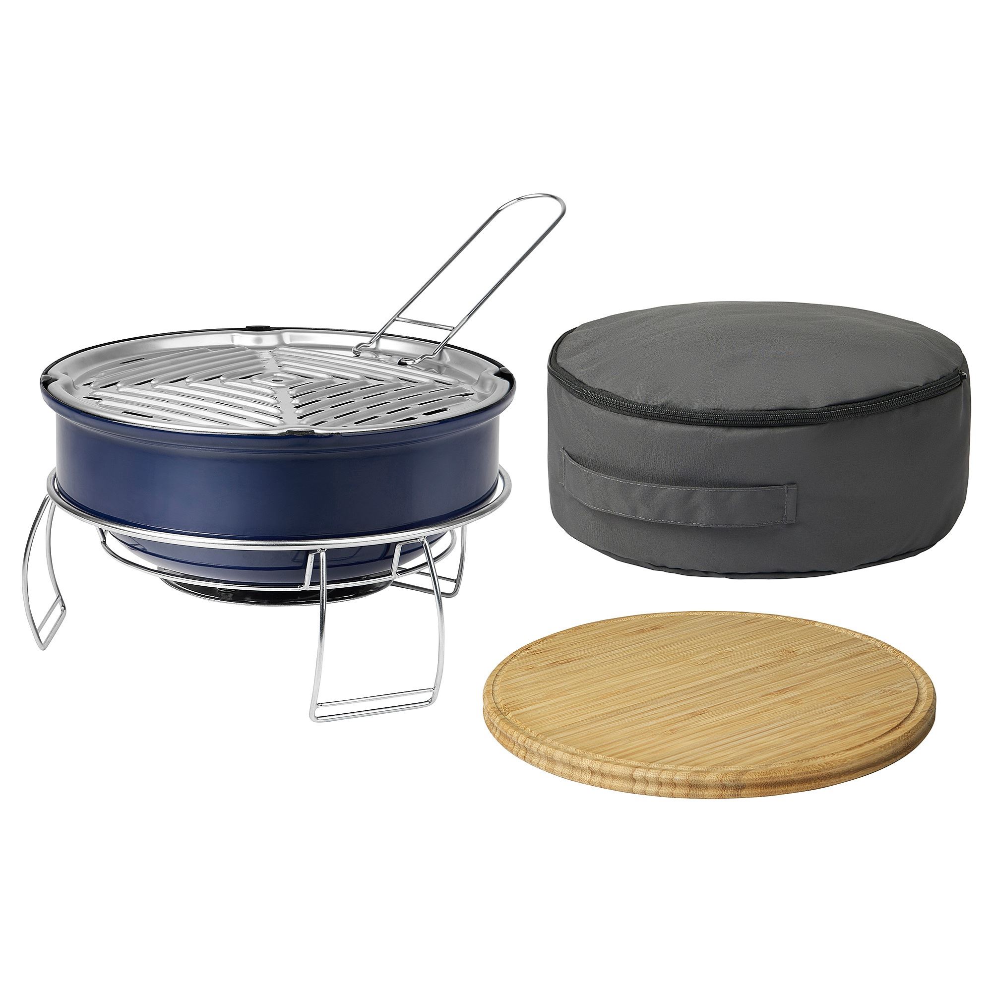 STRANDÖN mavi 30 cm taşınabilir kömürlü barbekü - 80591094 | IKEA