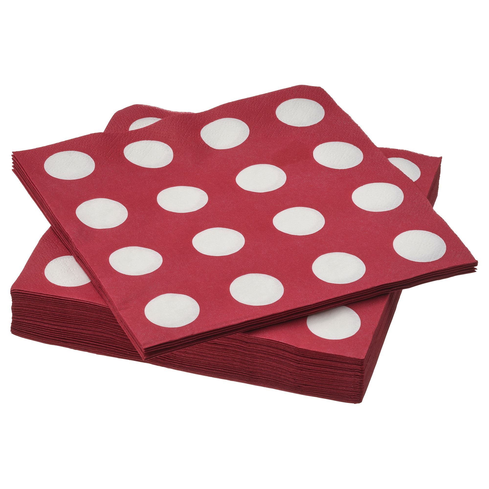SLÖJSTJART red/white 33x33 cm patterned napkin - 00593624 | IKEA