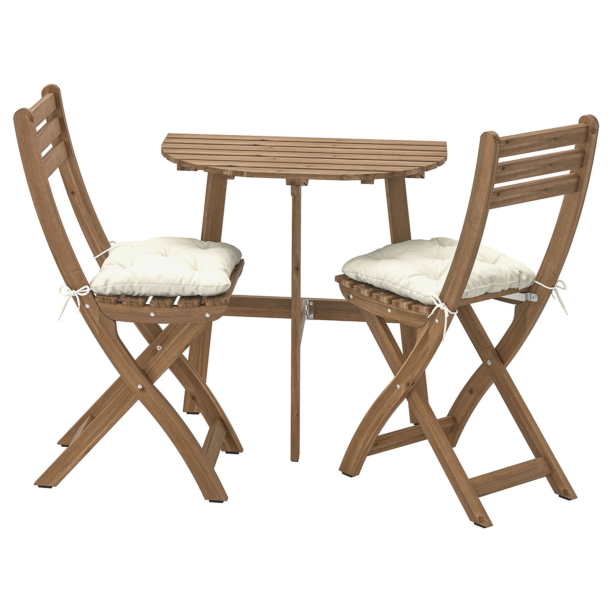 ASKHOLMEN darkbrown wall table and foldable chair set - 69578249 | IKEA