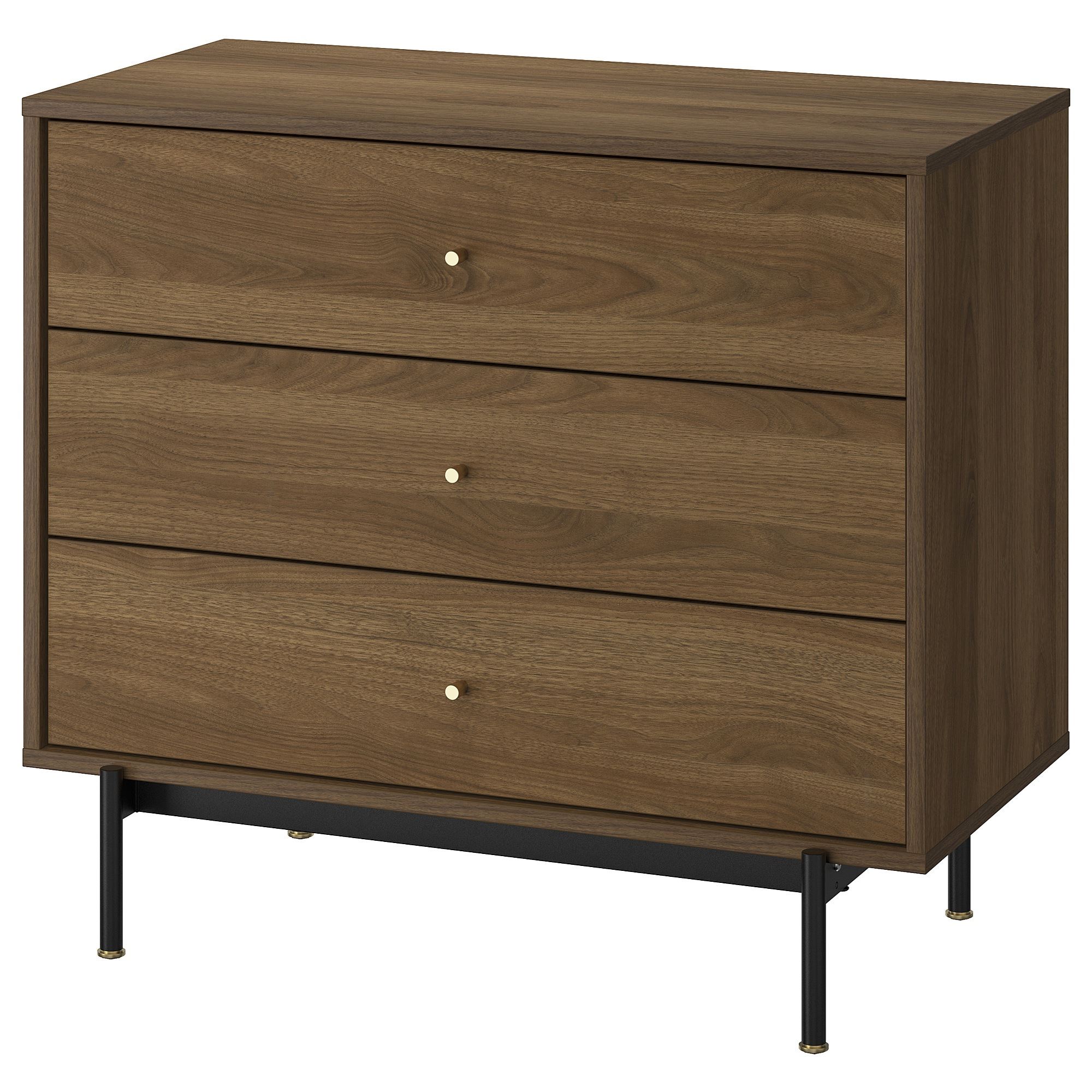 RADMANSÖ brown walnut effect 90x48x81 cm chest of 3 drawers - 20593604 ...