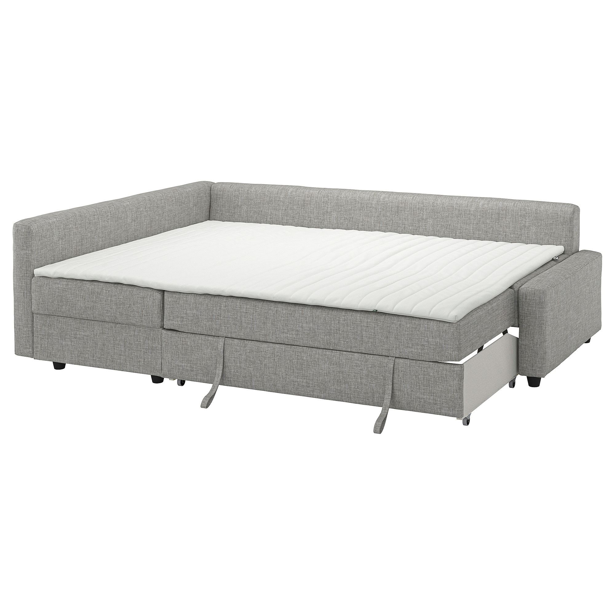 FRIHETEN faringe açık gri bazalı yataklı köşe kanepe - 49520235 | IKEA