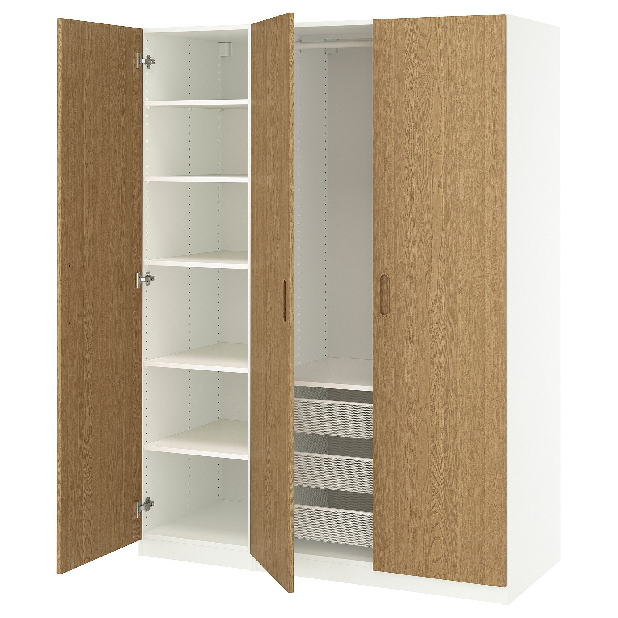 PAX/TONSTAD beyaz-meşe kaplama 150x60x201 cm PAX gardırop - 99566730 | IKEA