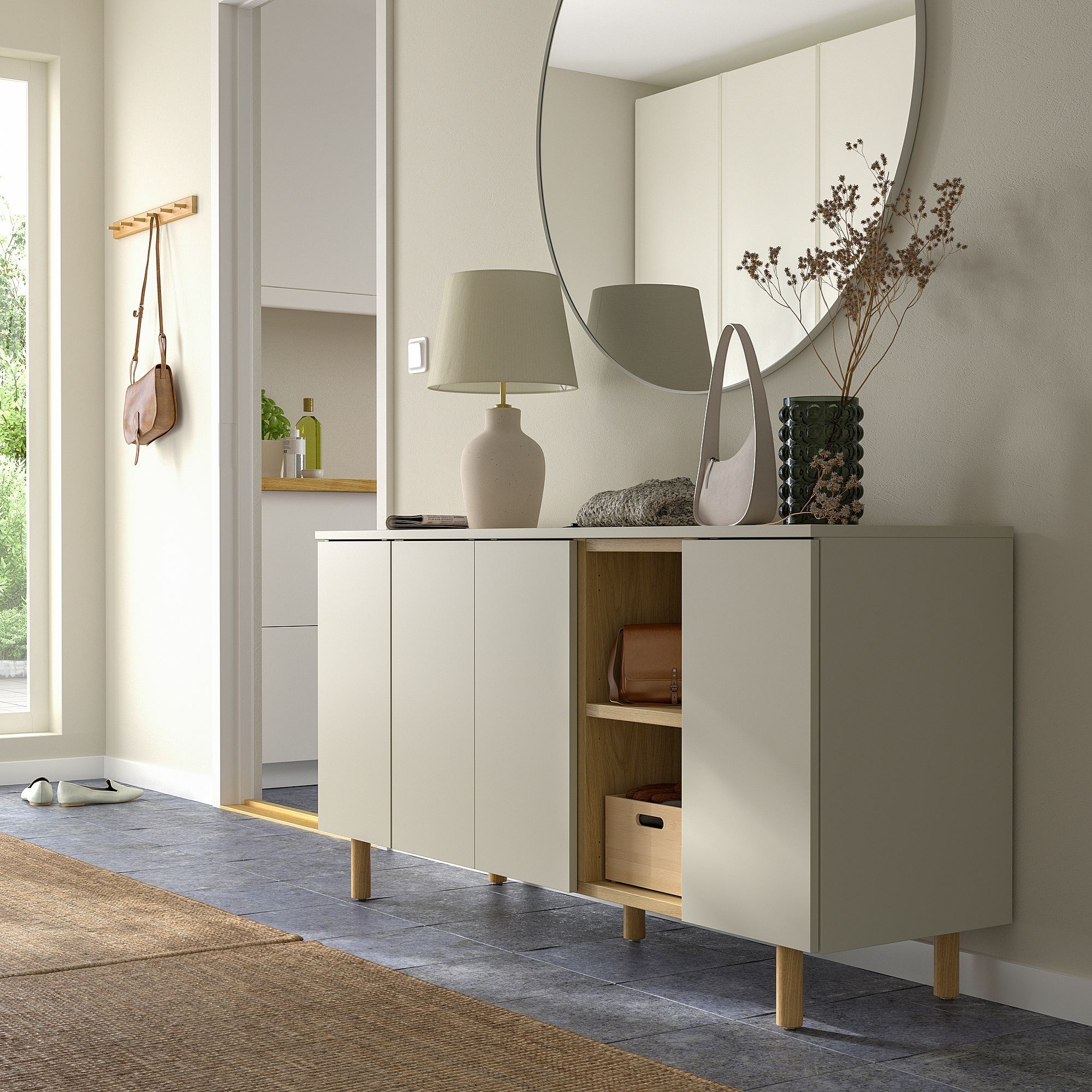 LEDAMOT light grey/beige 150x42x75 cm console - 40544740 | IKEA