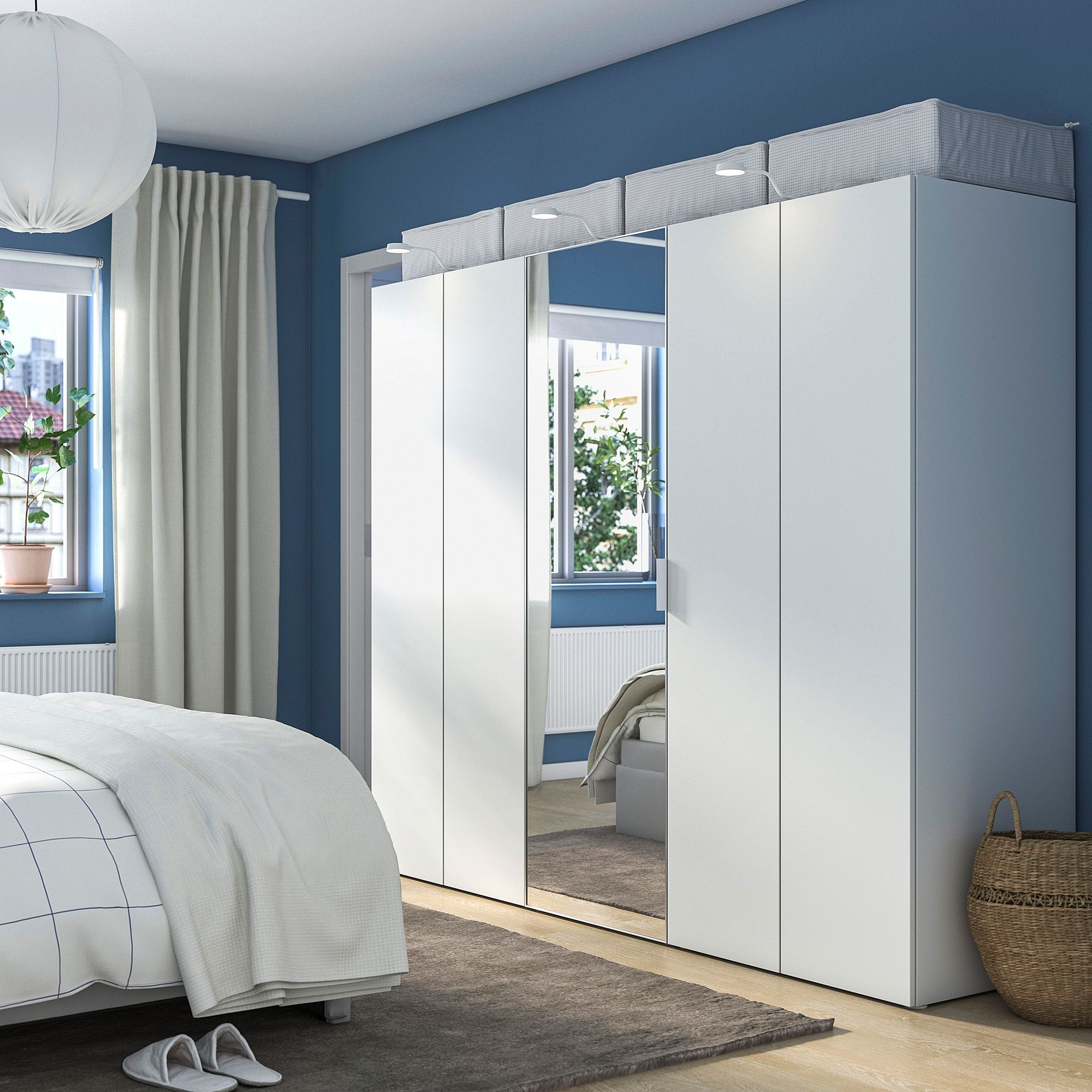 PLATSA/FONNES/STRAUMEN beyaz-ayna 220x57x181 cm PLATSA gardırop ...