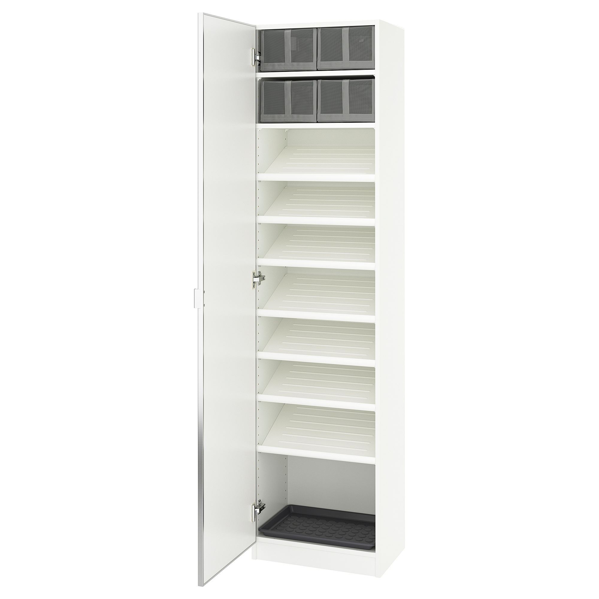 PAX/AHEIM white-mirror glass 50x38x201 cm shoe cabinet/storage ...