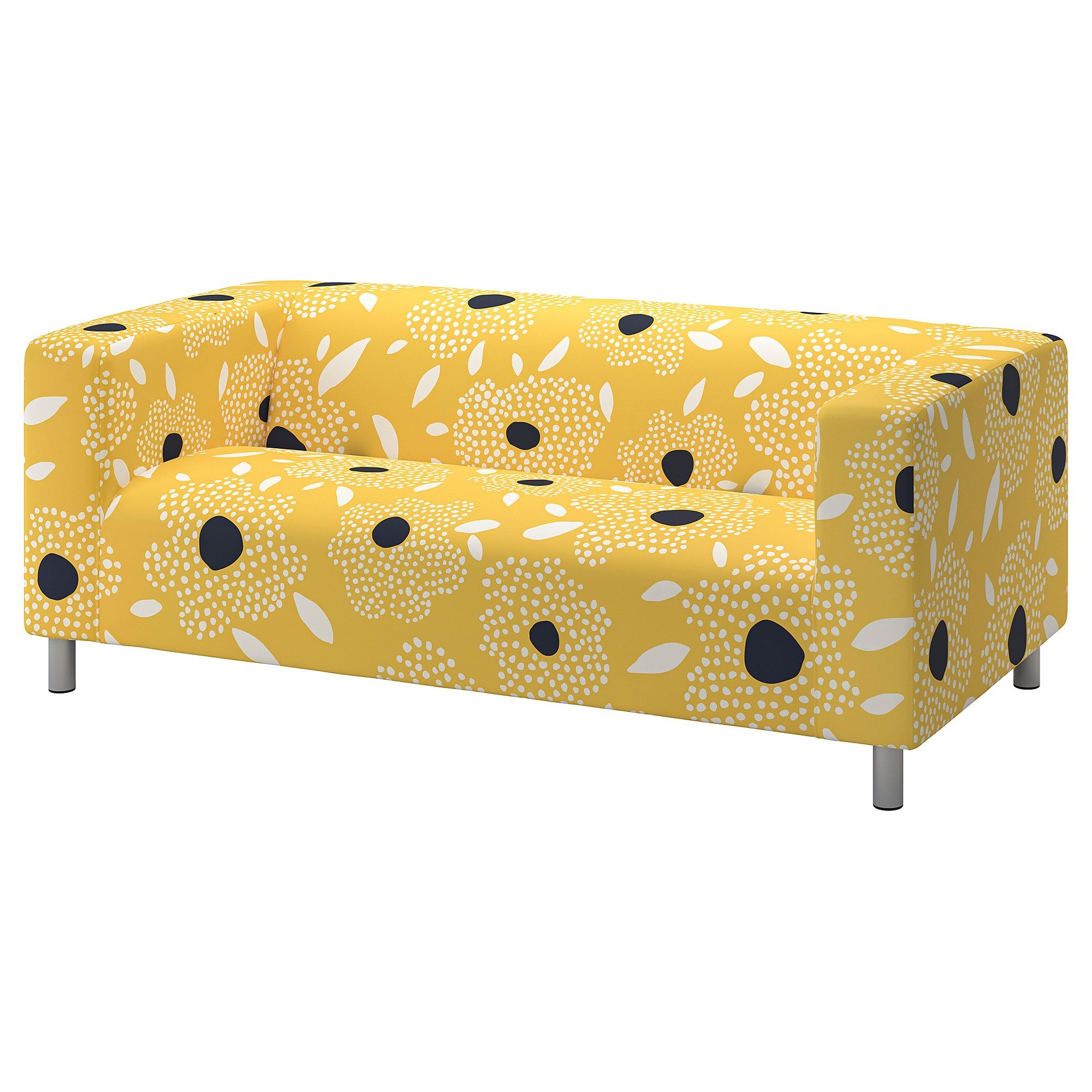 KLIPPAN tingetorp yellow-white 2-seat sofa cover - 90600272 | IKEA