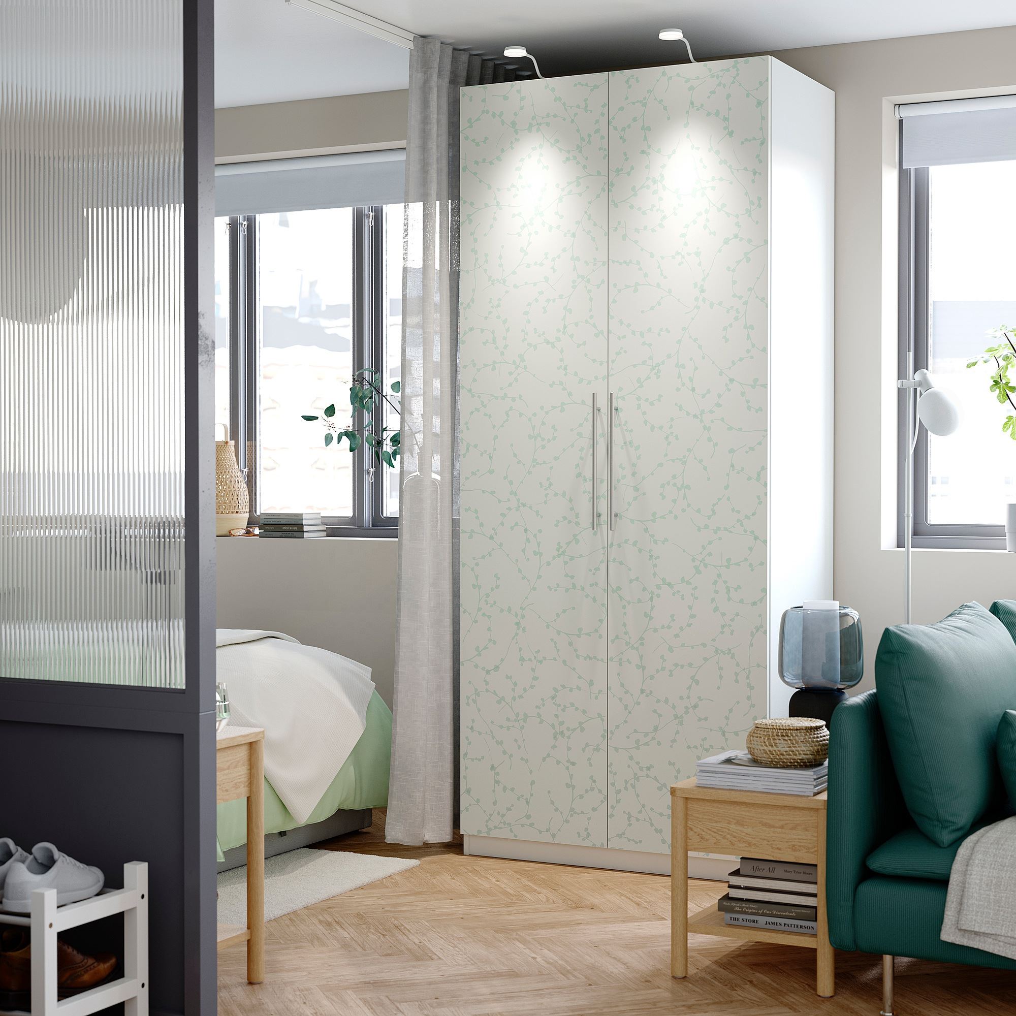 PAX/LINNABERG green/white 100x60x236 cm PAX wardrobe - 49572658 | IKEA