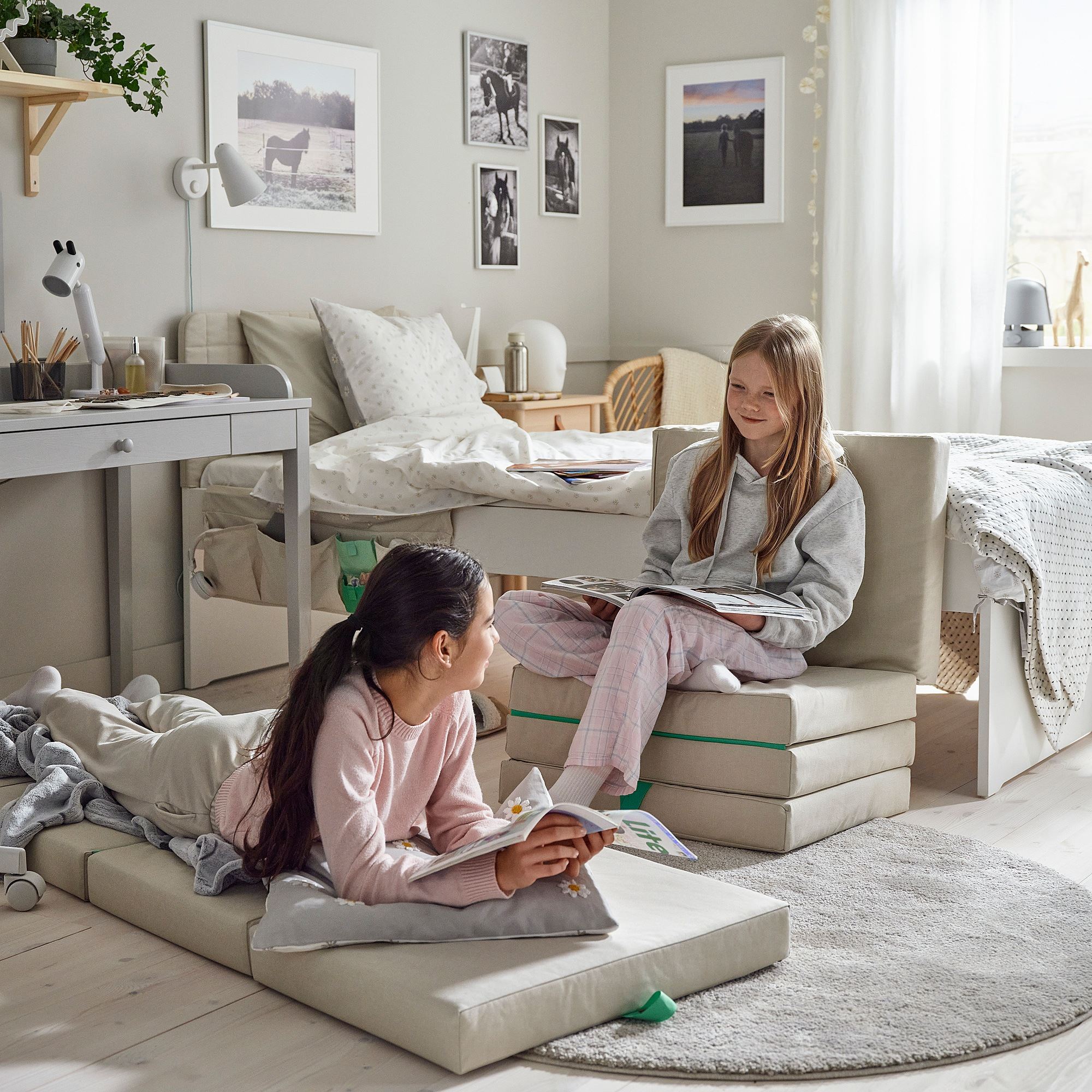 SLAKT bej-yeşil 62x9x183 cm yataklı puf - 00590357 | IKEA