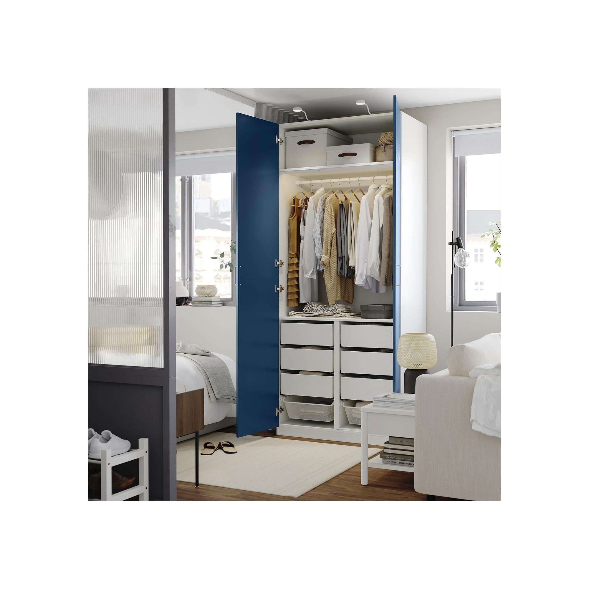PAX/FYRUDDEN white-blue 100x60x236 cm PAX wardrobe - 89581613 | IKEA