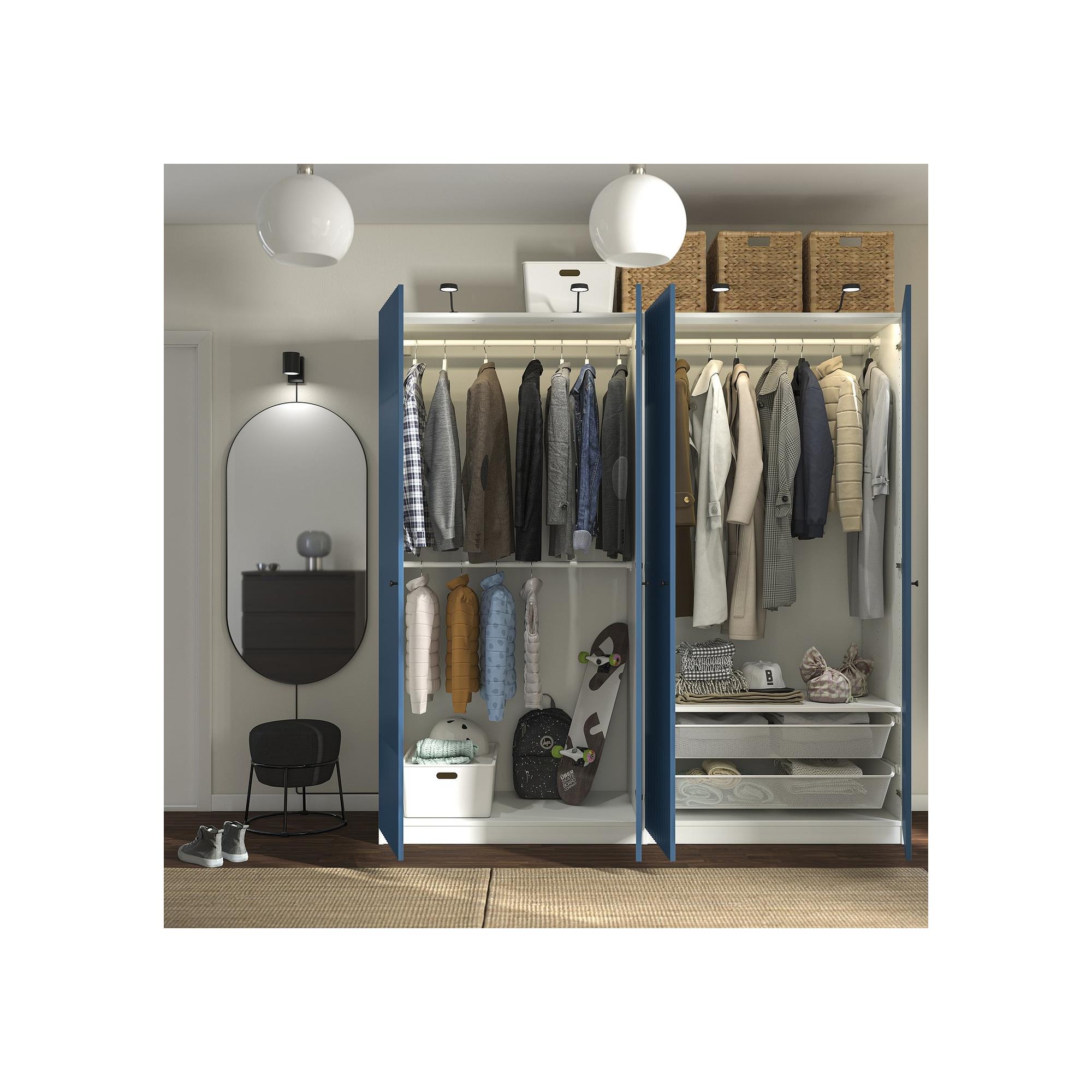 PAX/FYRUDDEN white-blue 200x60x201 cm PAX wardrobe - 49581709 | IKEA