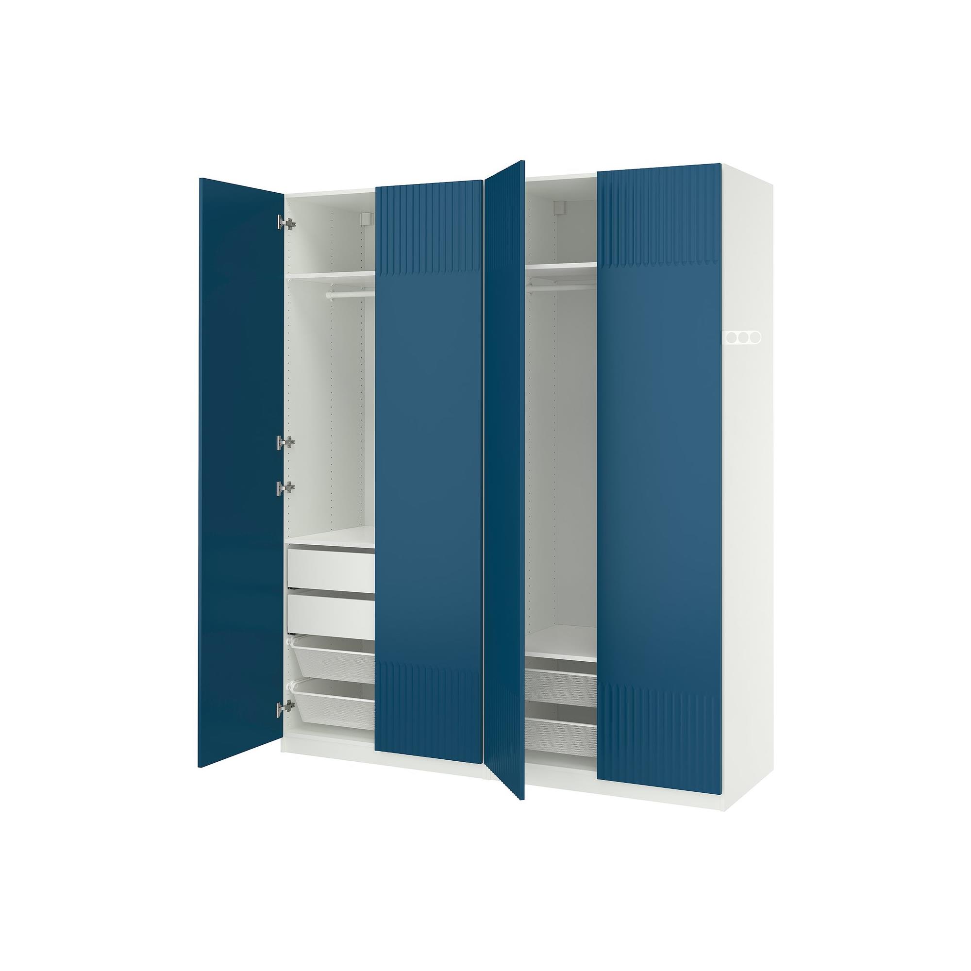 PAX/FYRUDDEN white-blue 200x60x236 cm PAX wardrobe - 99581721 | IKEA