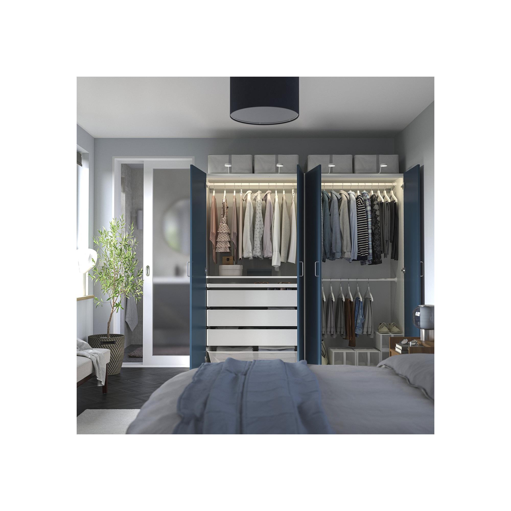 PAX/FYRUDDEN white-blue 200x60x201 cm PAX wardrobe - 89581934 | IKEA