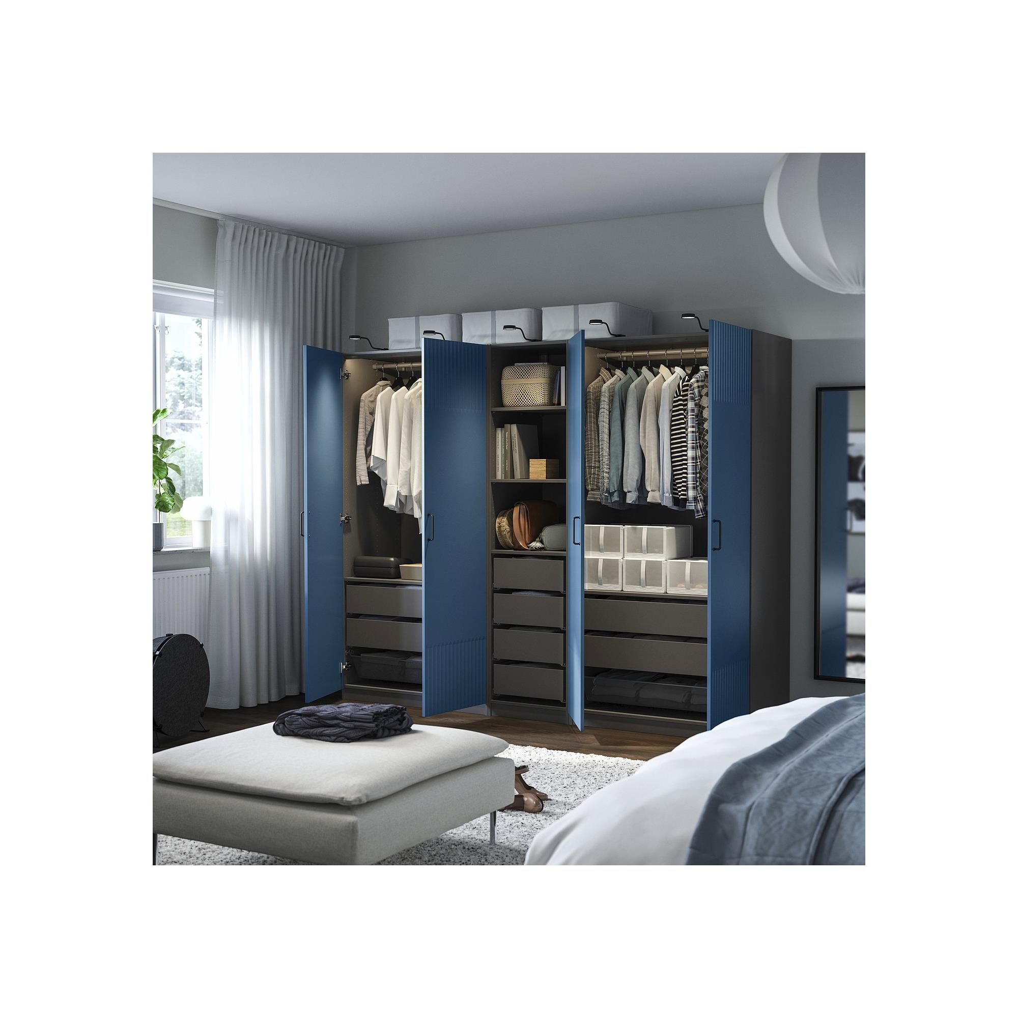 PAX/FYRUDDEN dark grey-blue 250x60x201 cm PAX wardrobe - 89581745 | IKEA