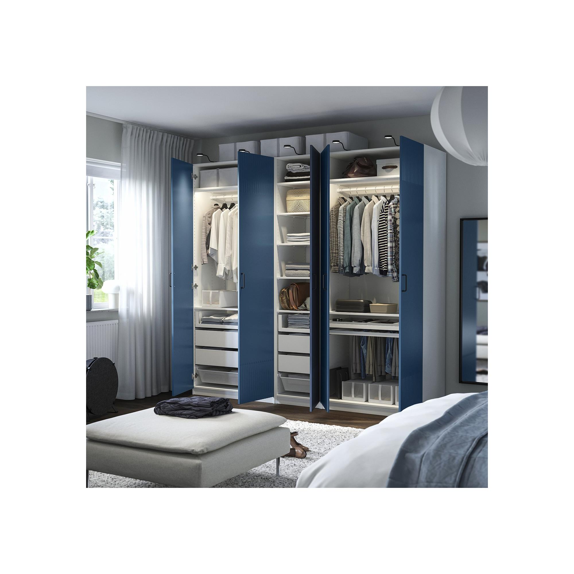 PAX/FYRUDDEN white-blue 250x60x236 cm PAX wardrobe - 29581946 | IKEA