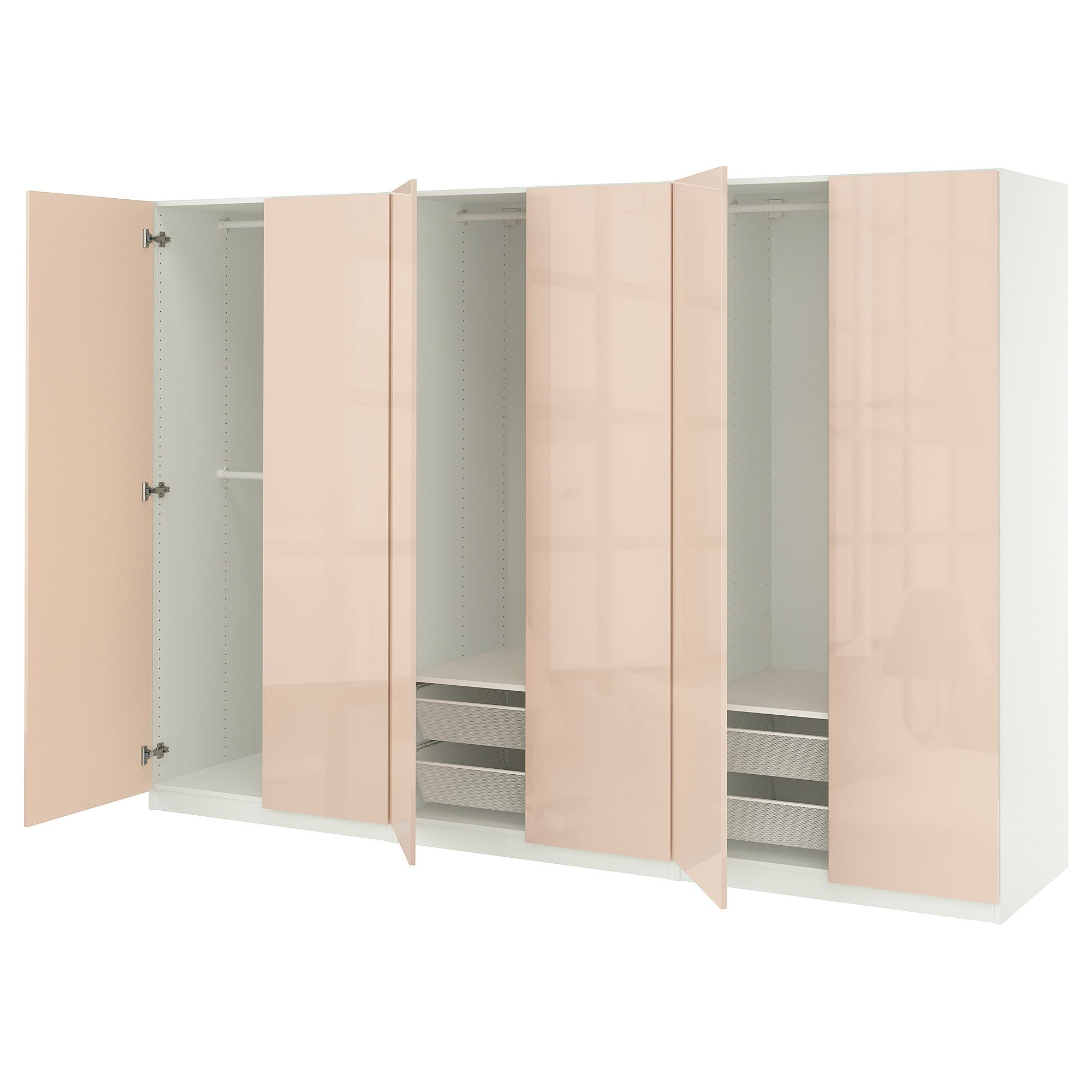 PAX/FARDAL white-high-gloss light orange 300x60x201 cm PAX wardrobe ...