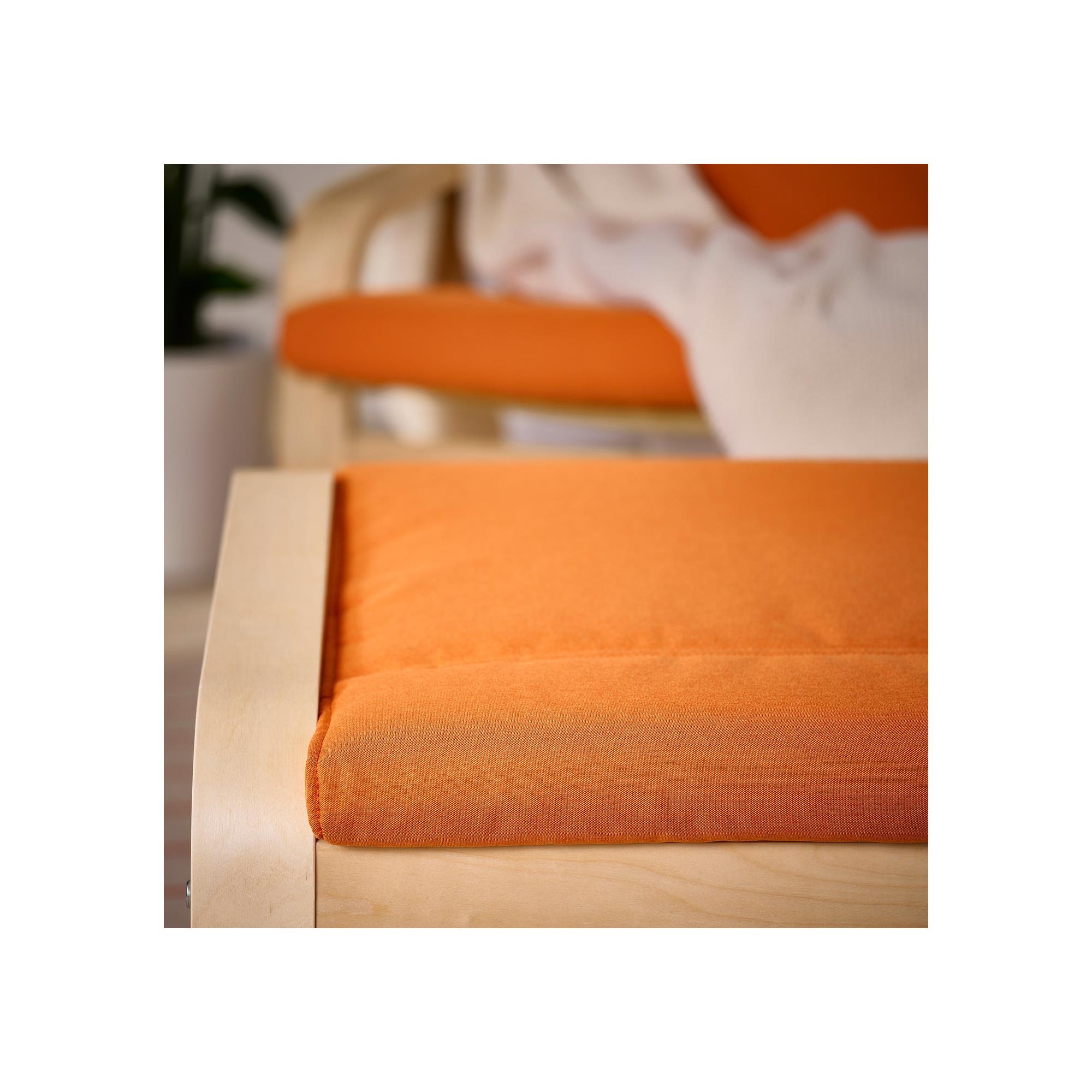 POANG birch veneer-knisa bright orange footstool - 19590630 | IKEA