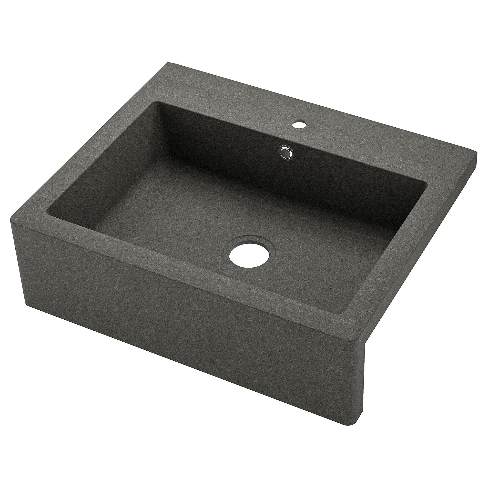 TALLSJÖN dark grey-stone effect 80x65 cm single-bowl insert sink ...