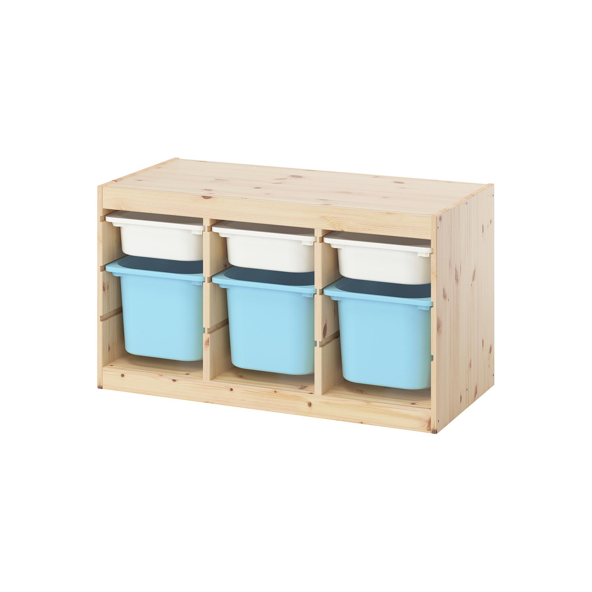 TROFAST pine-white-light blue 93x44x52 cm storage-unit - 09606716 | IKEA