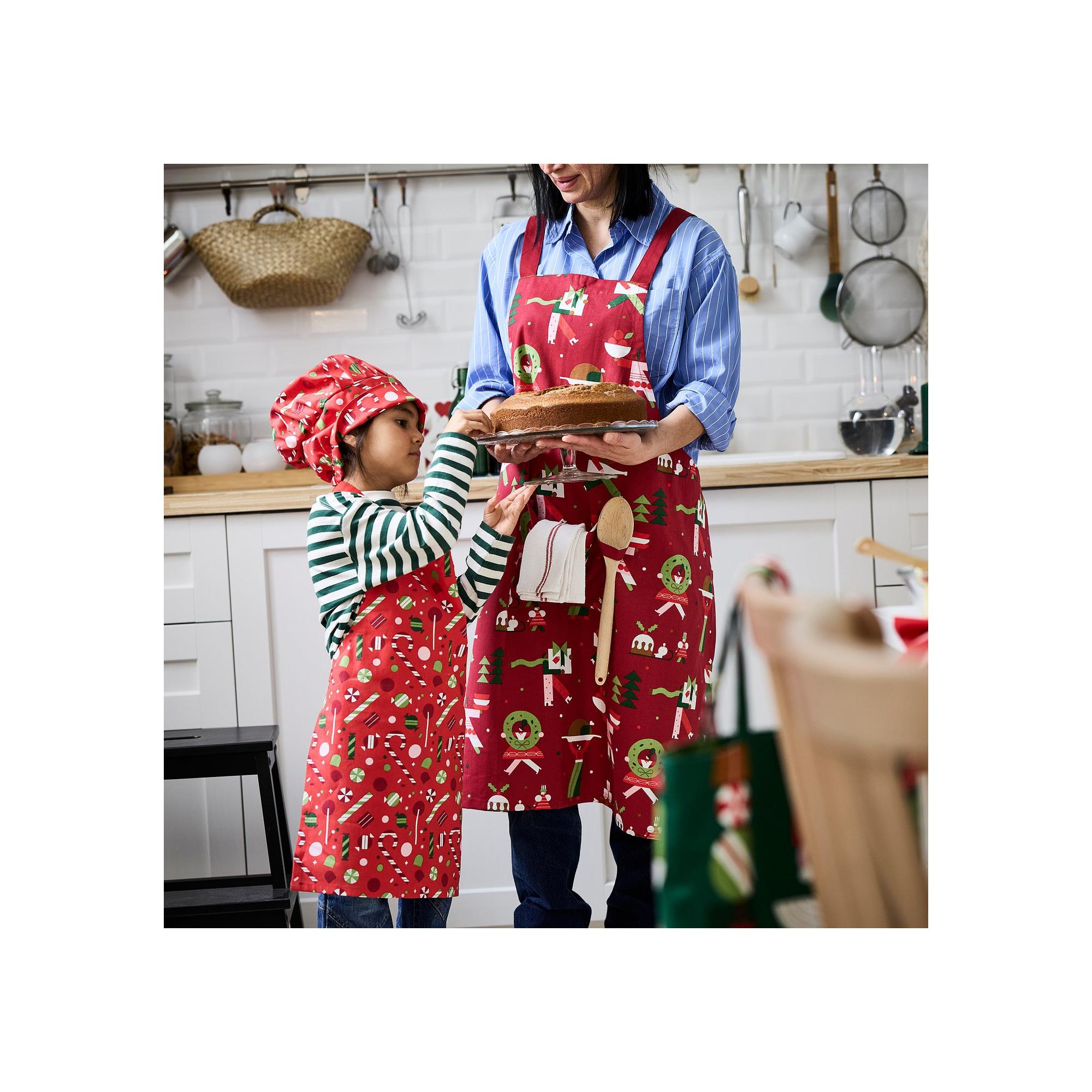 VINTERFINT Yılbaşı deseni kırmızı 85x89 cm mutfak önlüğü - 30604273 | IKEA