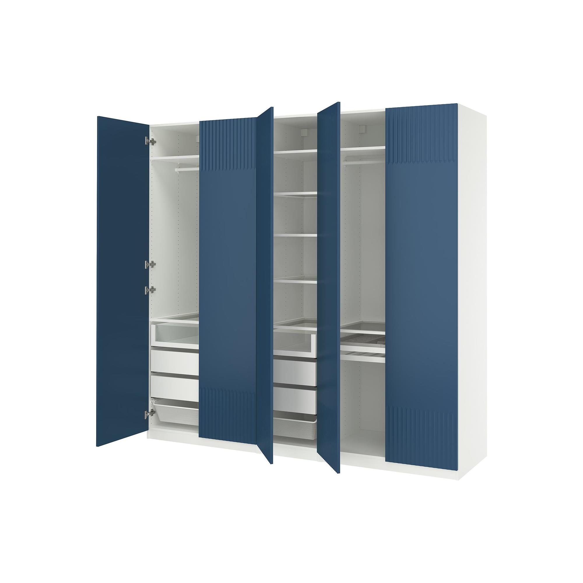 PAX/FYRUDDEN white-blue 250x60x236 cm PAX wardrobe - 29581946 | IKEA