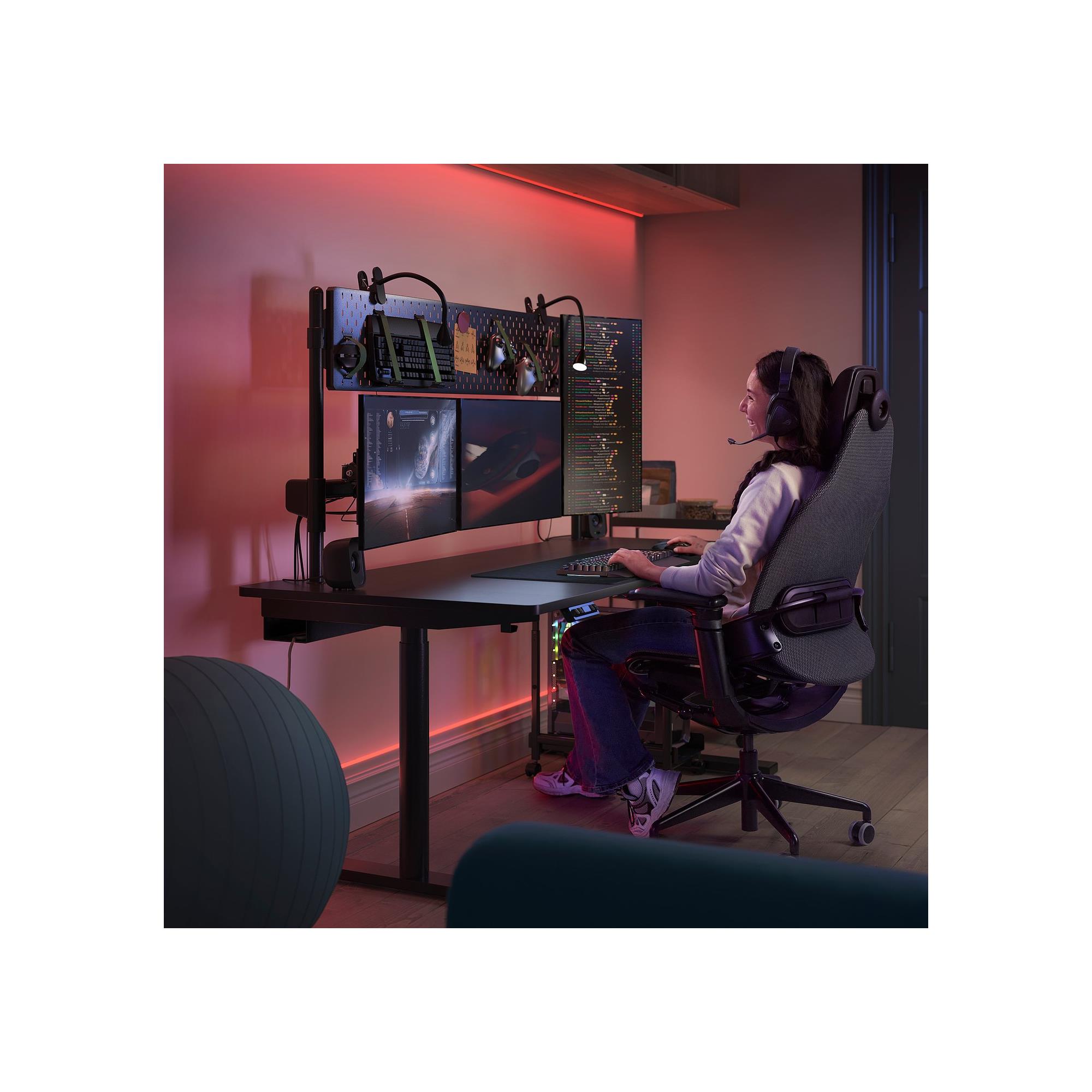 MALOMRADE black/green 180x80 cm gaming desk - 50585805 | IKEA