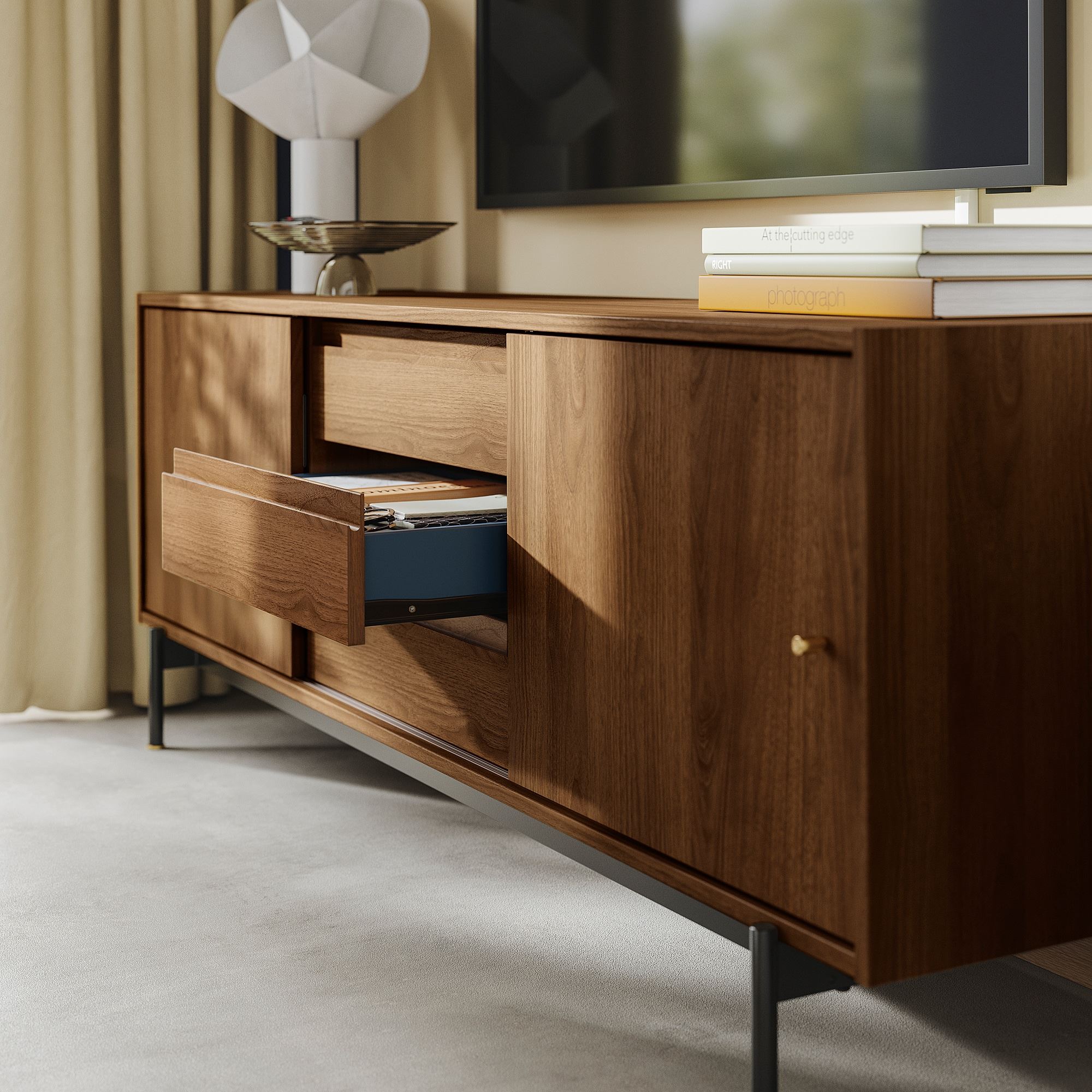 RADMANSÖ brown walnut effect 176x48x66 cm tv bench - 40597818 | IKEA