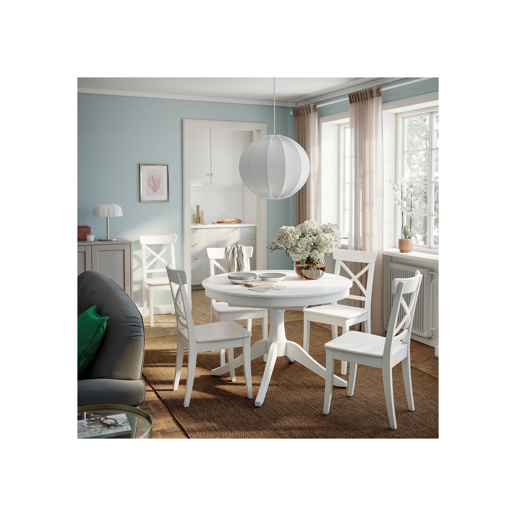 ROSENTORP beyaz 4 sandalyeli yemek masası takımı - 49610132 | IKEA