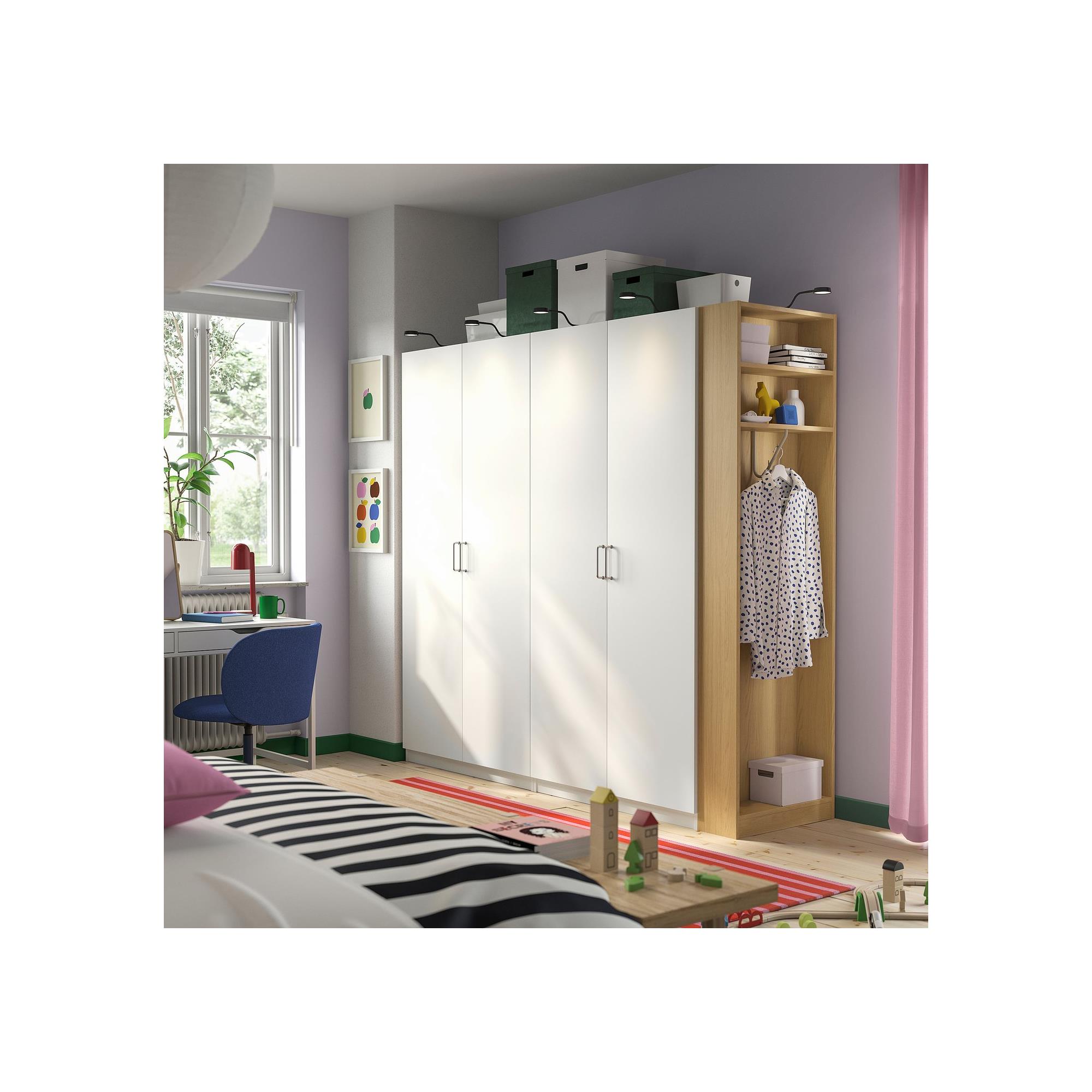 PAX oak effect 58x20x201 cm PAX add-on unit - 20603844 | IKEA