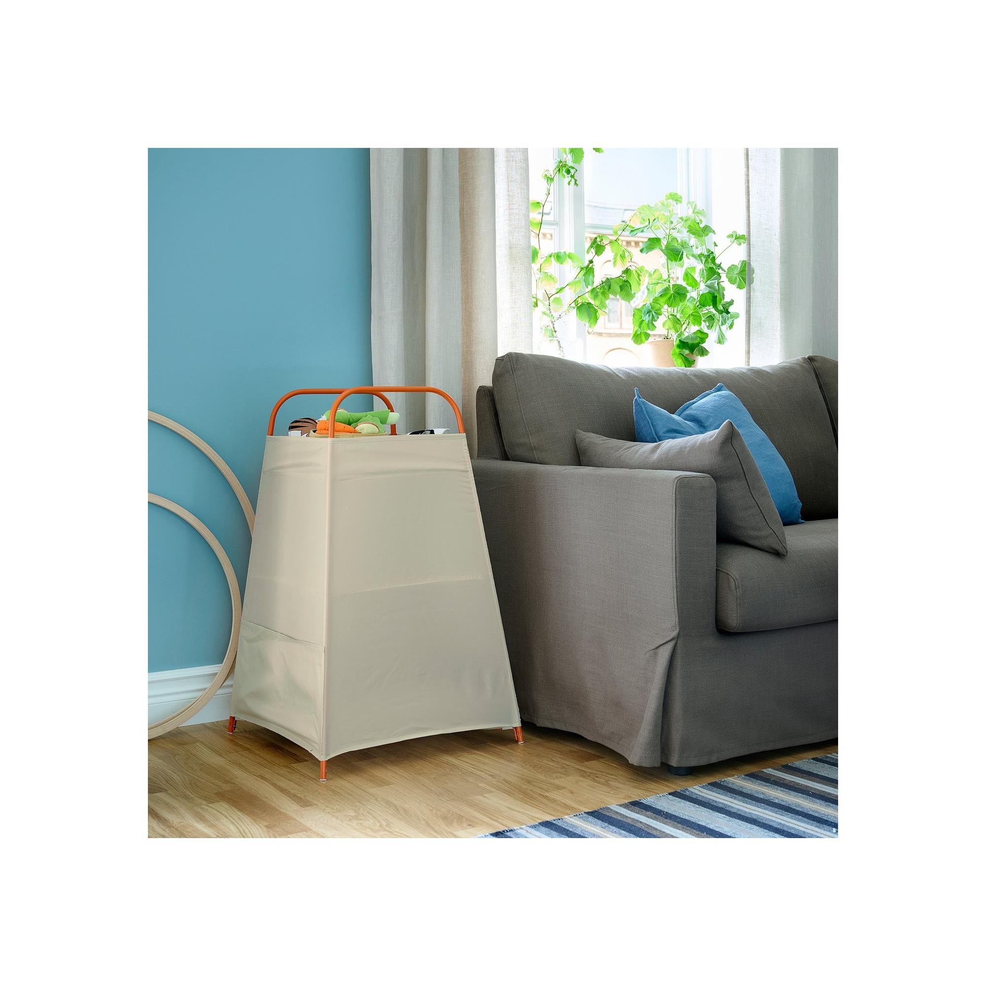 TIGERFINK bej-turuncu 82x52x52 cm bölmeli saklama kutusu - 90614641 | IKEA