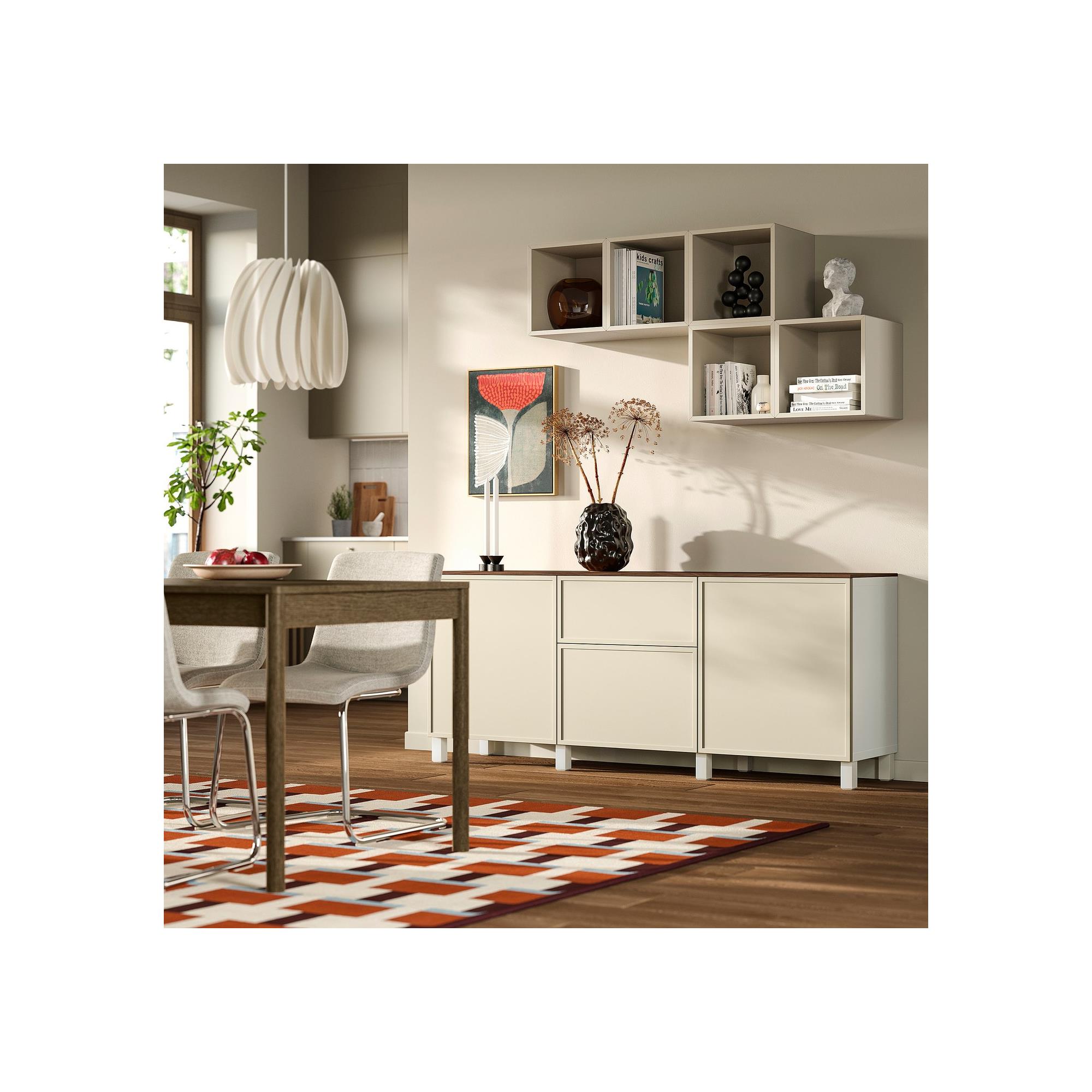 BESTA white-beige 180x42x75 cm storage combination - 89602818 | IKEA