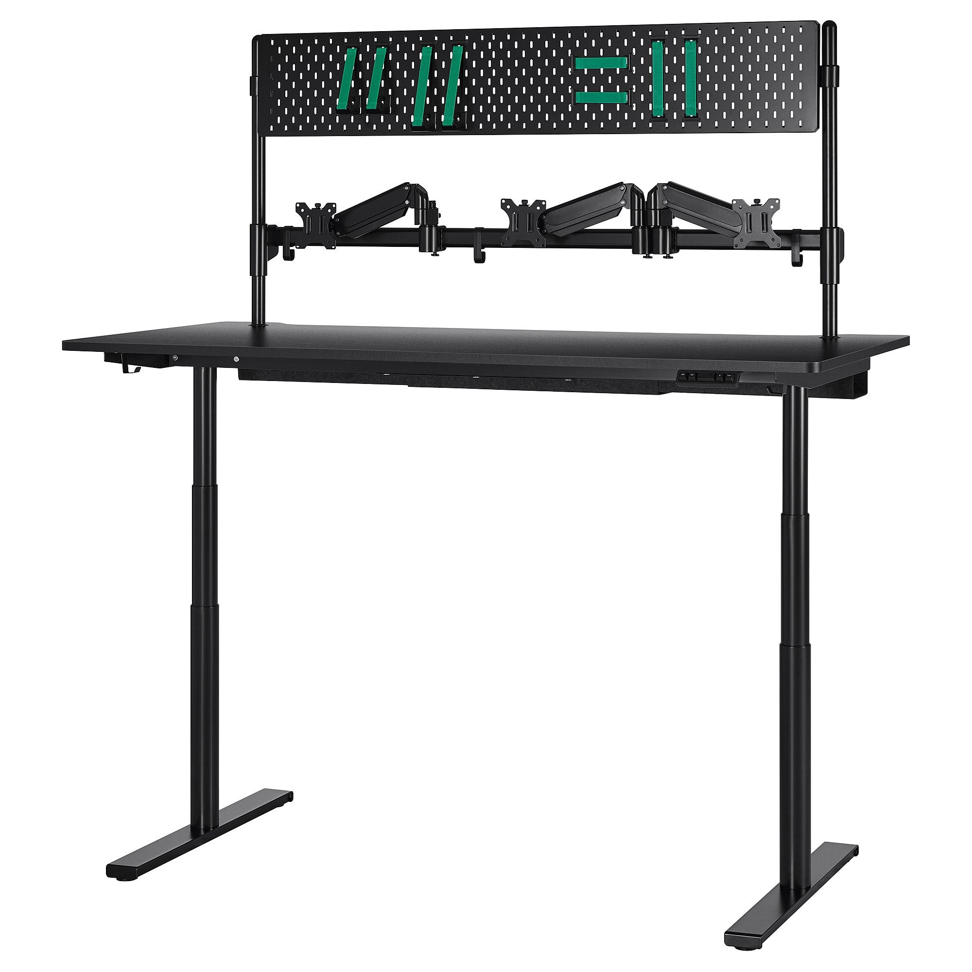 MALOMRADE black/green 180x80 cm gaming desk - 50585805 | IKEA