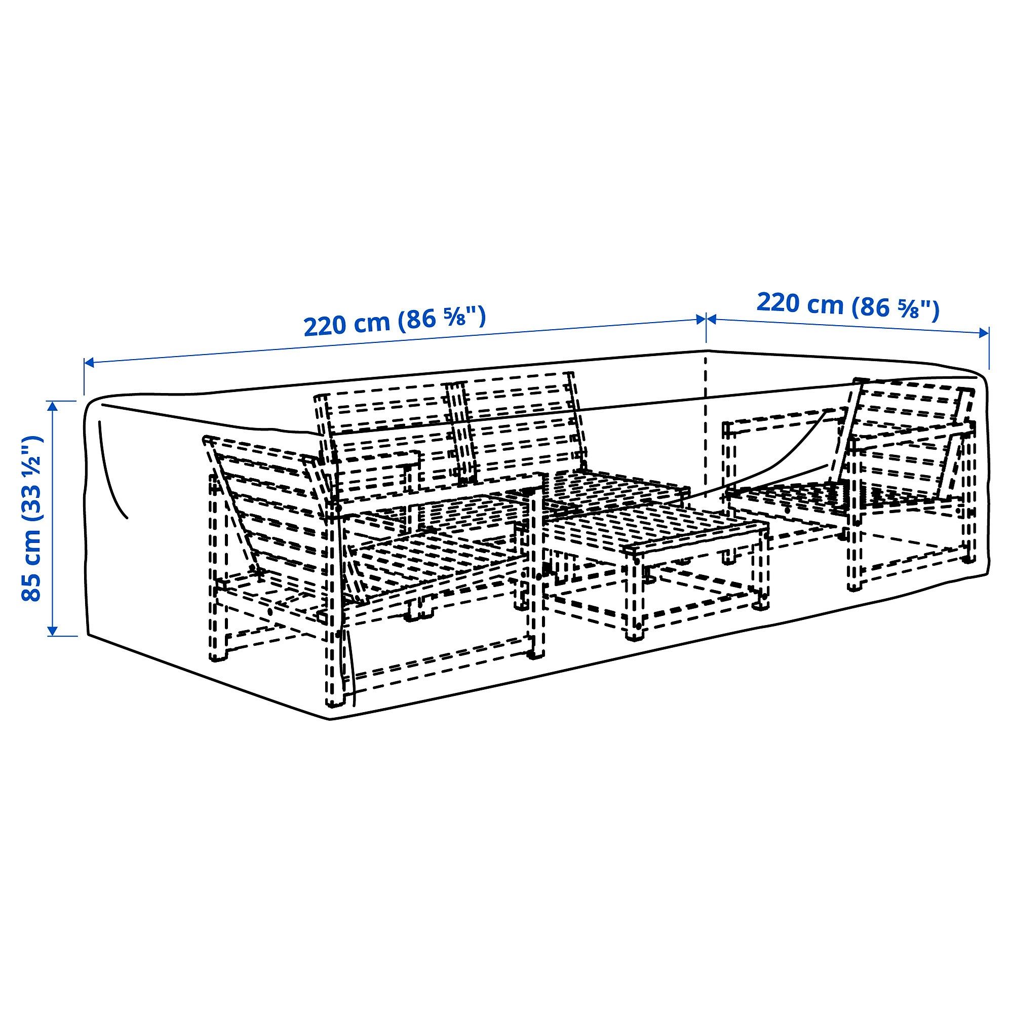 TOSTERÖ siyah 220x220 cm dış mekan mobilya kılıfı - 20532309 | IKEA
