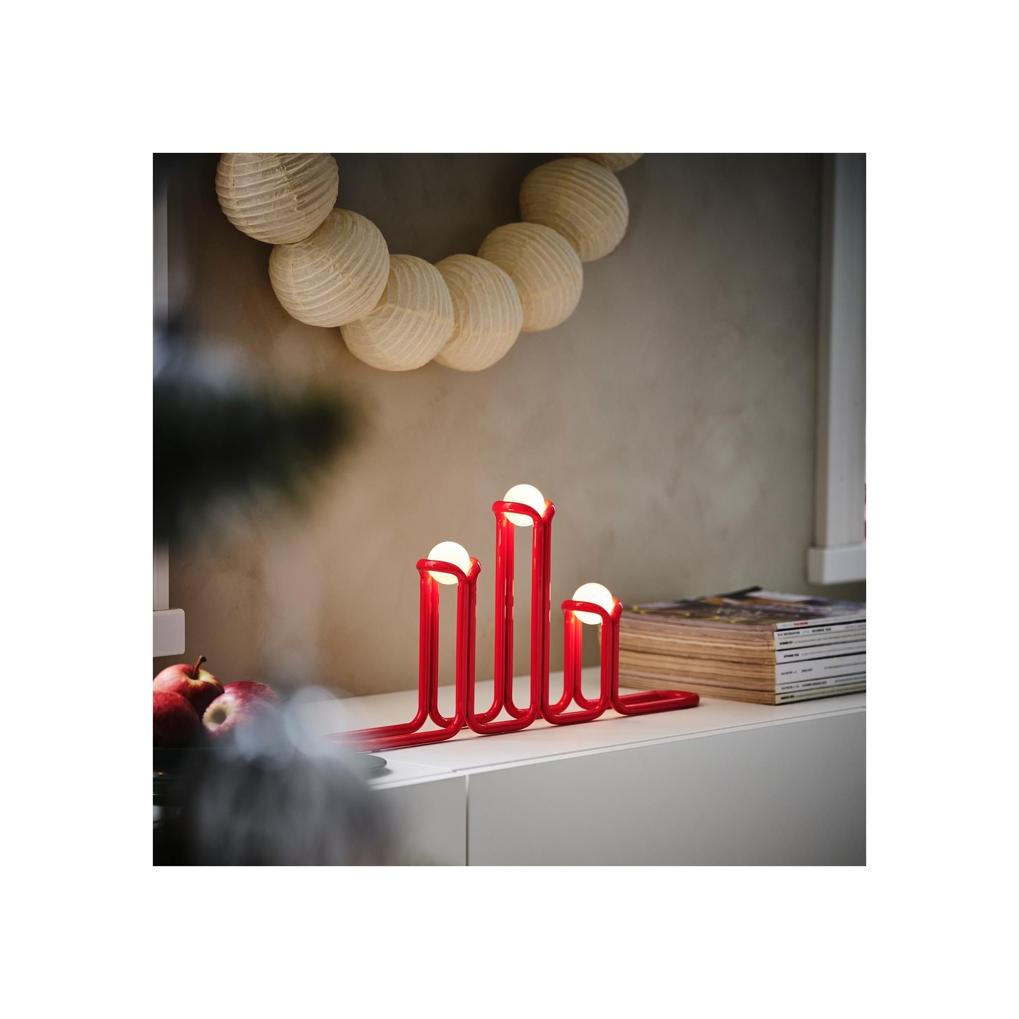 STRALA red 23x51 cm LED candelabra - 30606644 | IKEA