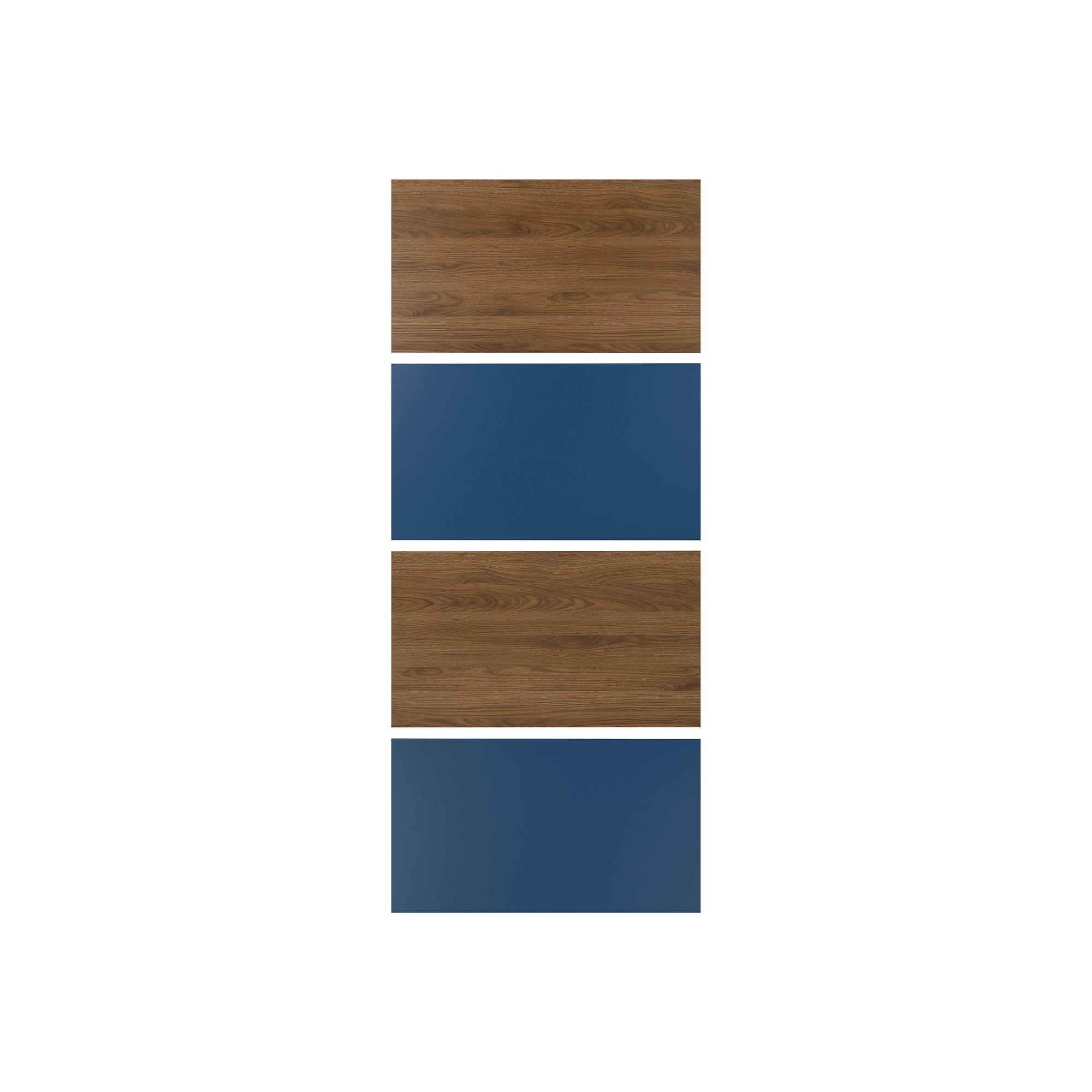 MEHAMN walnut look–blue 100x236 cm pair of sliding doors - 60605761 | IKEA