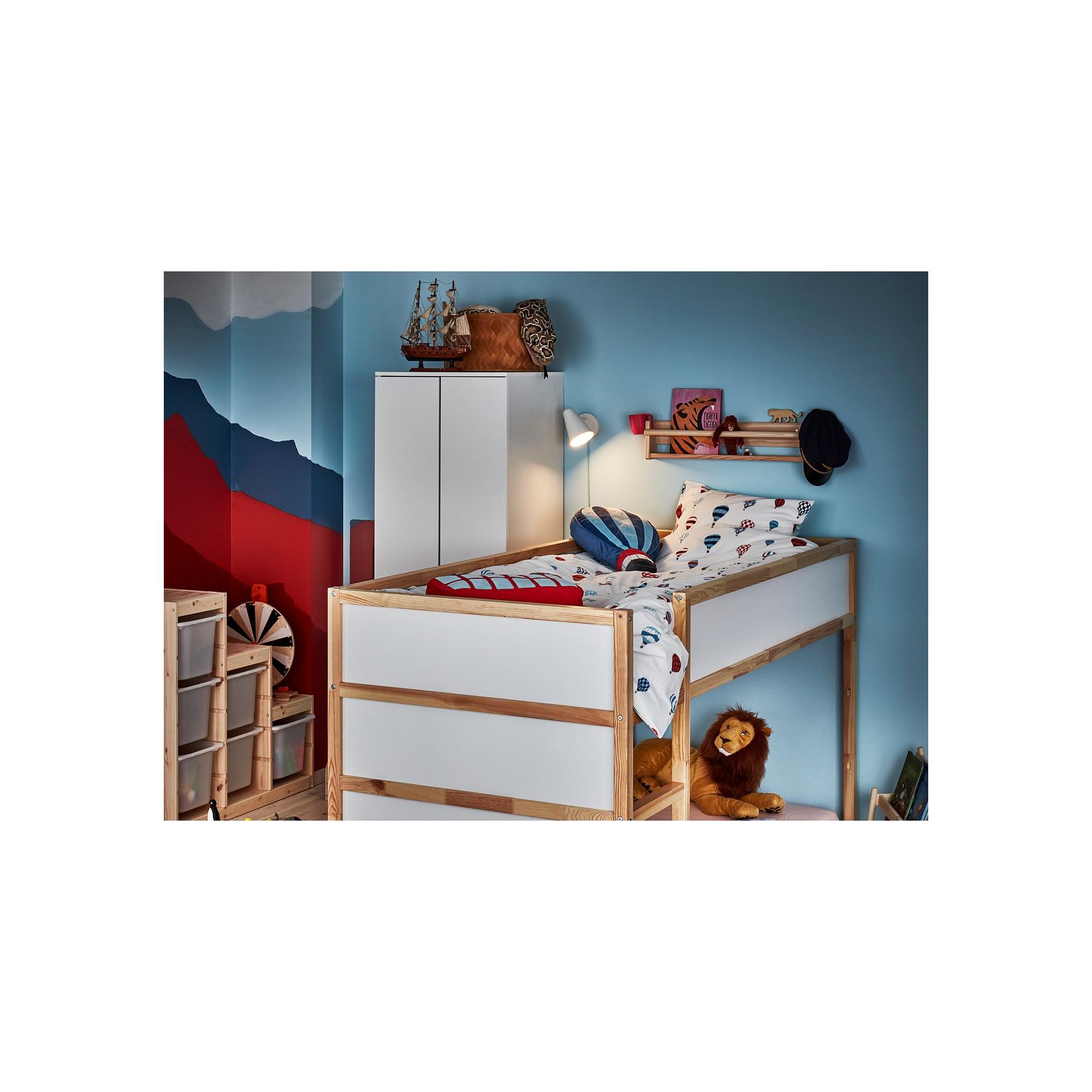 KURA white/pine 90x200 cm reversible bed - 80253809 | IKEA