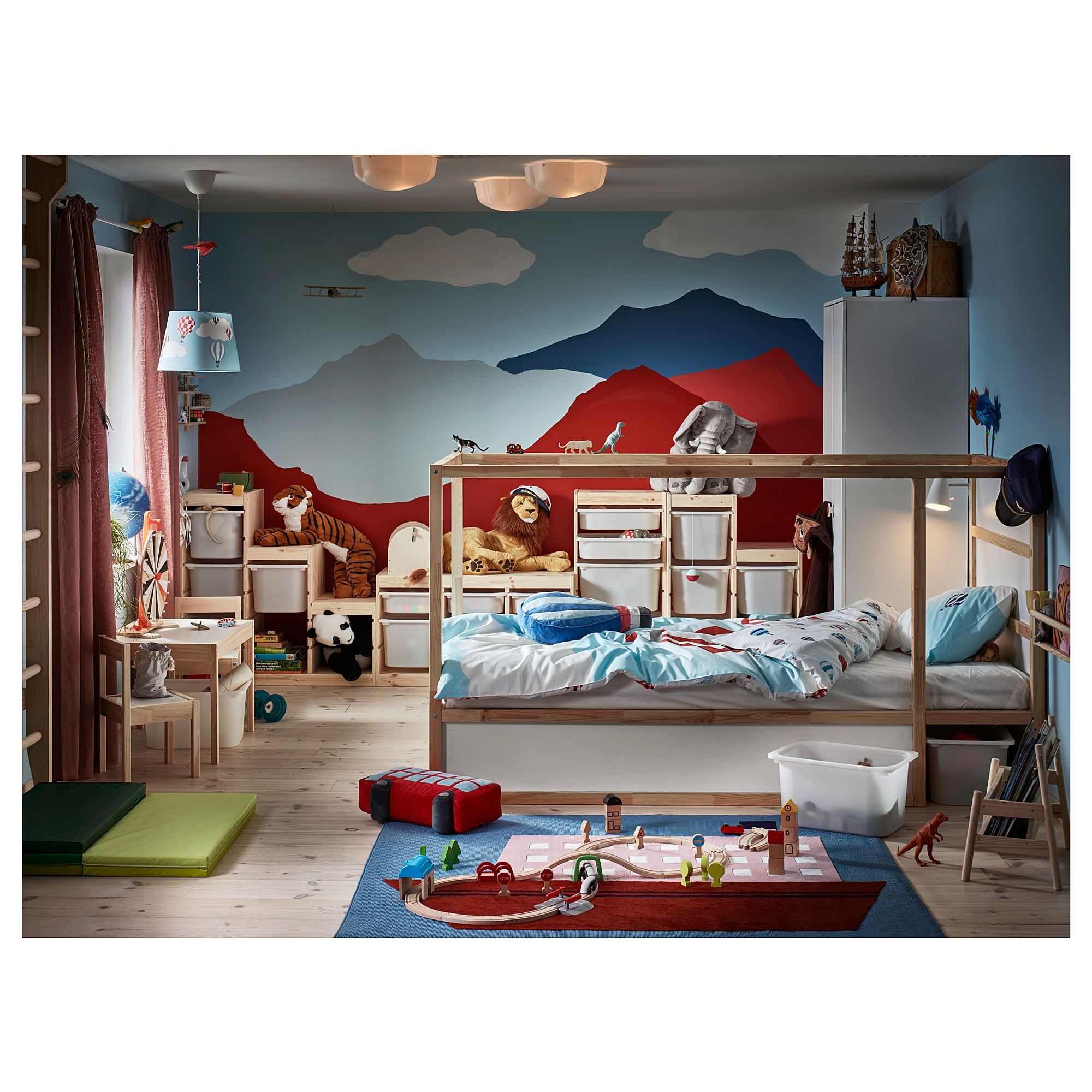 KURA white/pine 90x200 cm reversible bed - 80253809 | IKEA