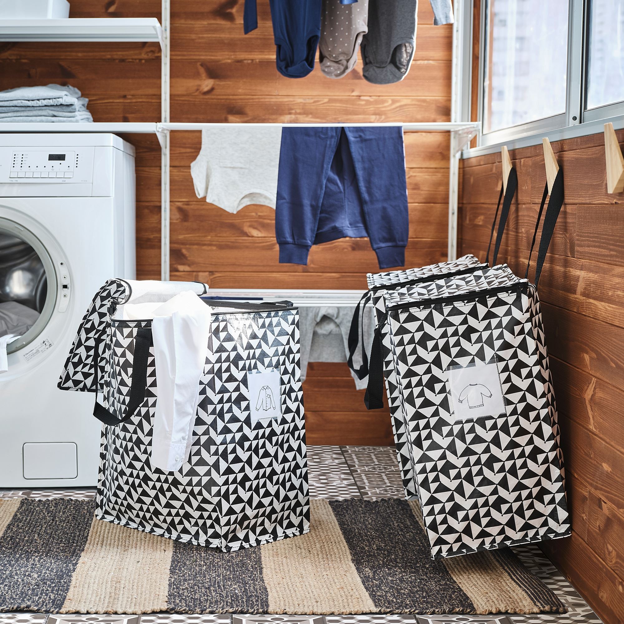 KNALLA siyah-beyaz 47 lt çanta - 00473693 | IKEA