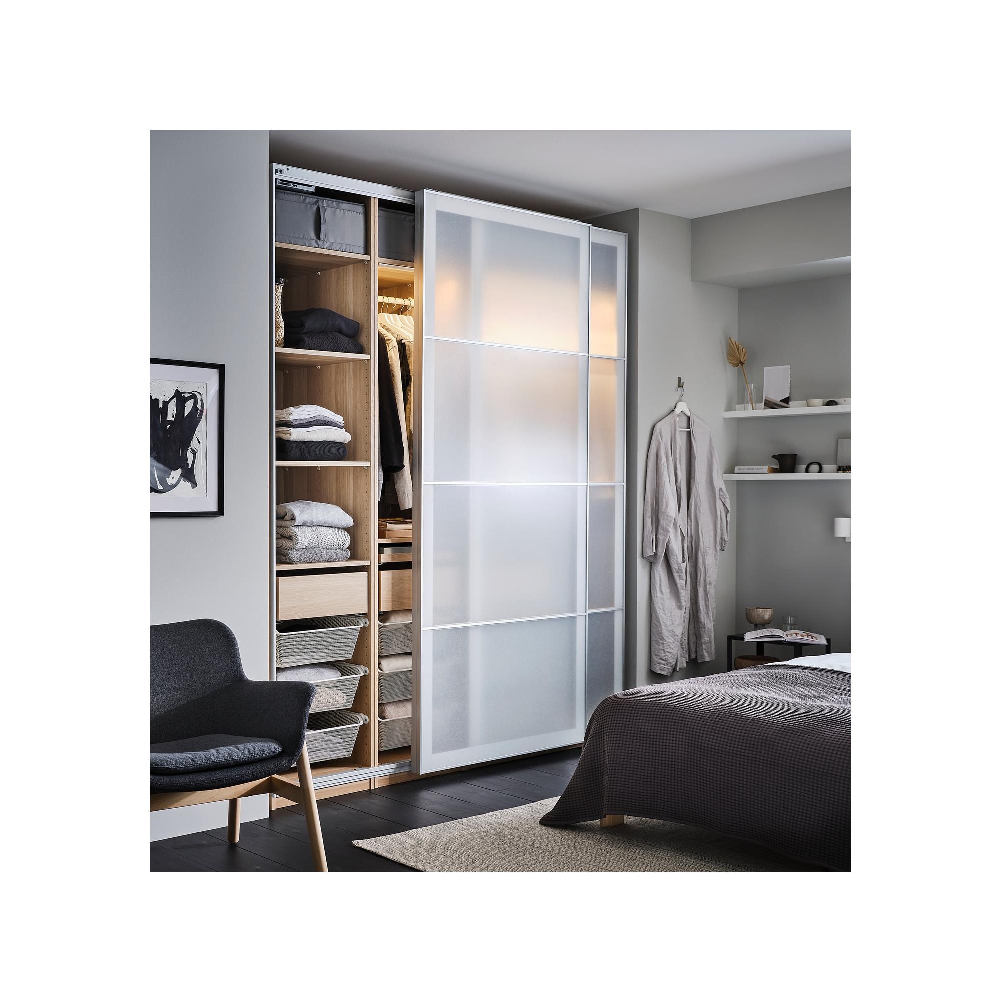 PAX white stained oak effect 50x58x236 cm wardrobe frame - 70458222 | IKEA