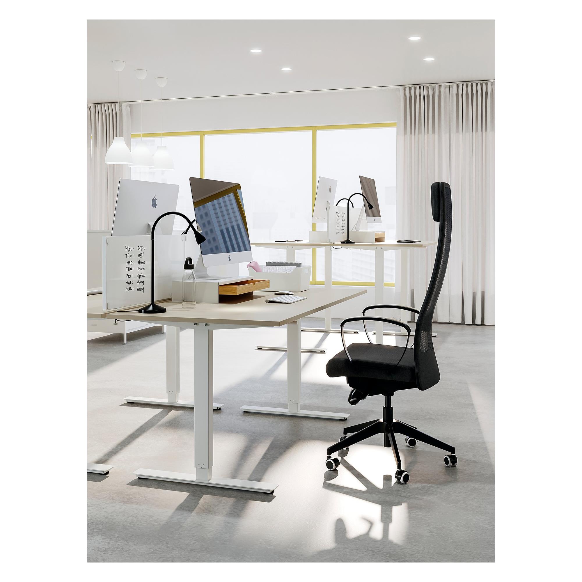 TROTTEN beyaz 120/160 cm yüksekliği ayarlanabilir masa alt iskeleti - 40507342 | IKEA