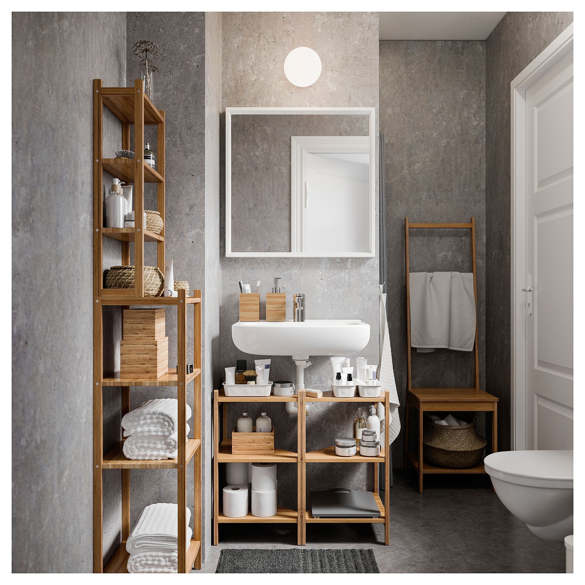 NISSEDAL white 65x65 cm wall mirror - 20605485 | IKEA