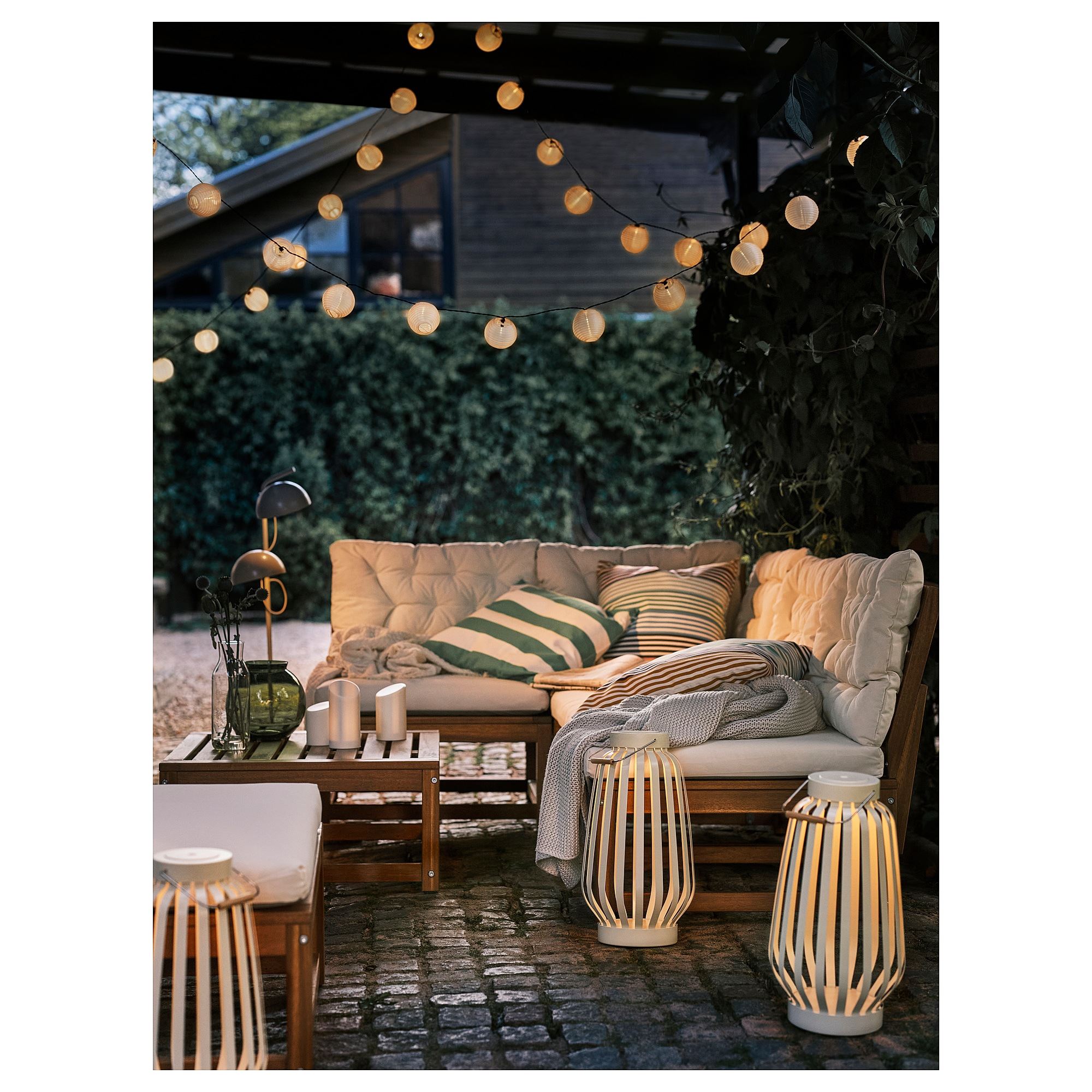 SOMMARLANKE beige LED lantern - 40543986 | IKEA