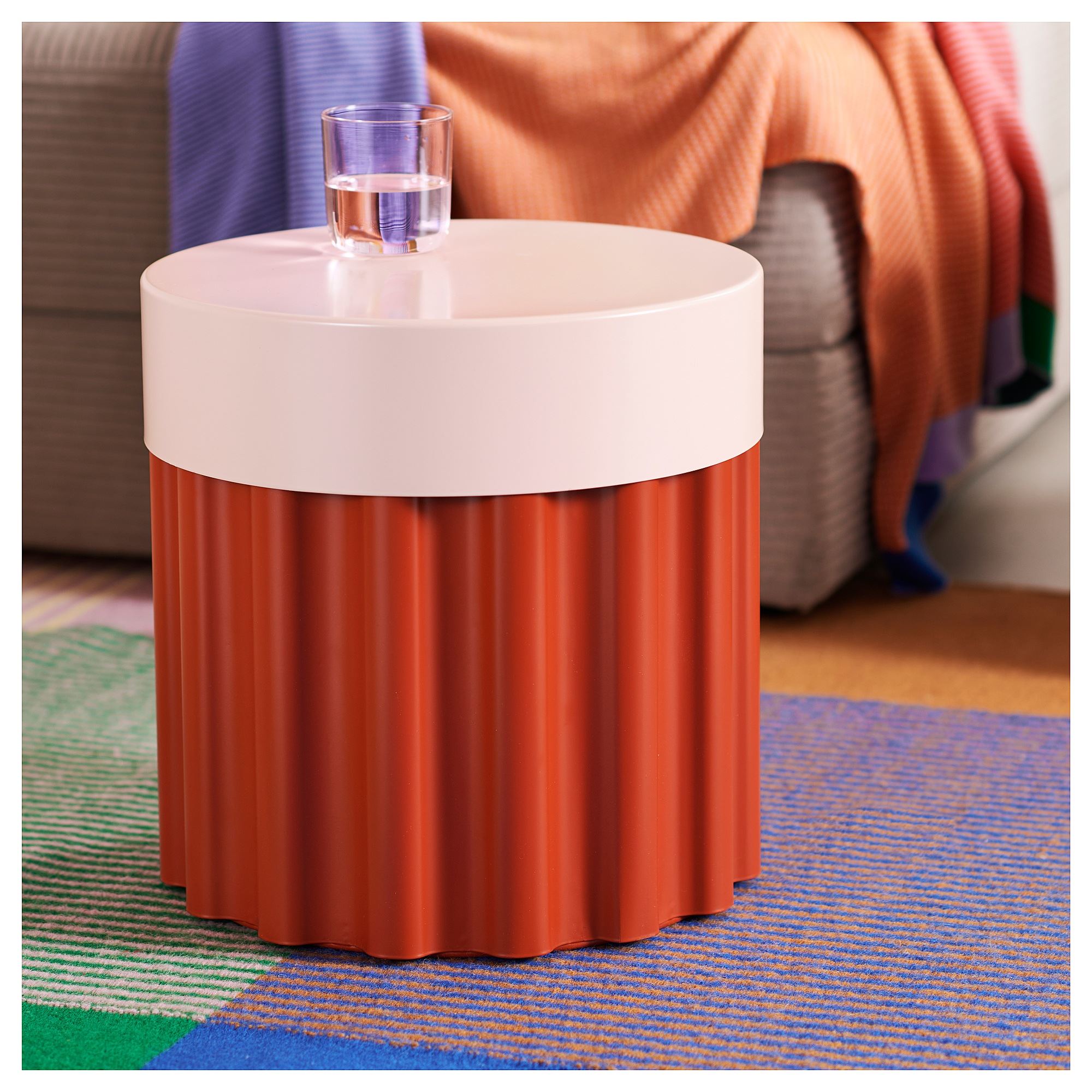 TESAMMANS red-pink 37x37 cm pedestal table - 50562663 | IKEA