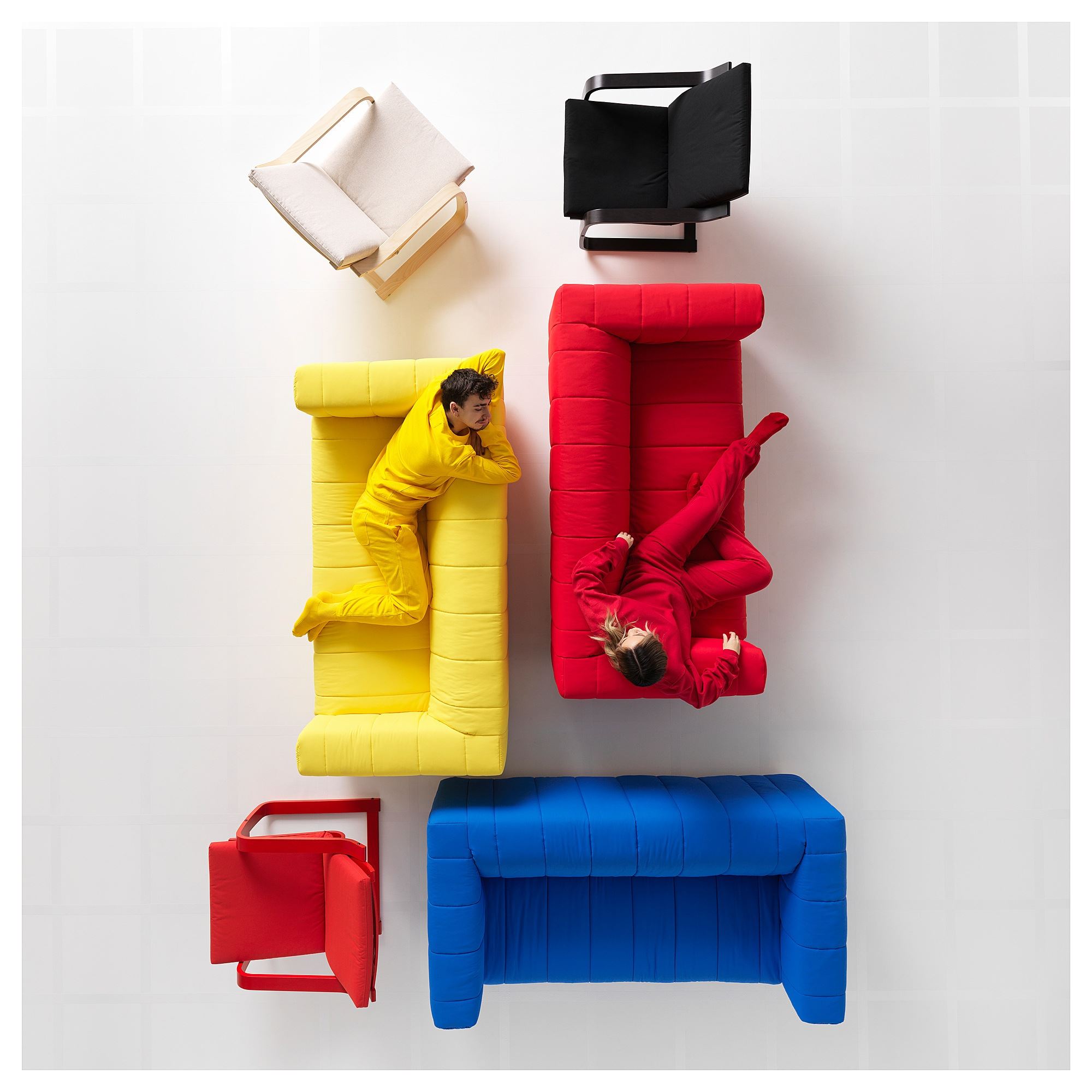 KLIPPAN langban parlak kırmızı 2'li kanepe - 69564285 | IKEA