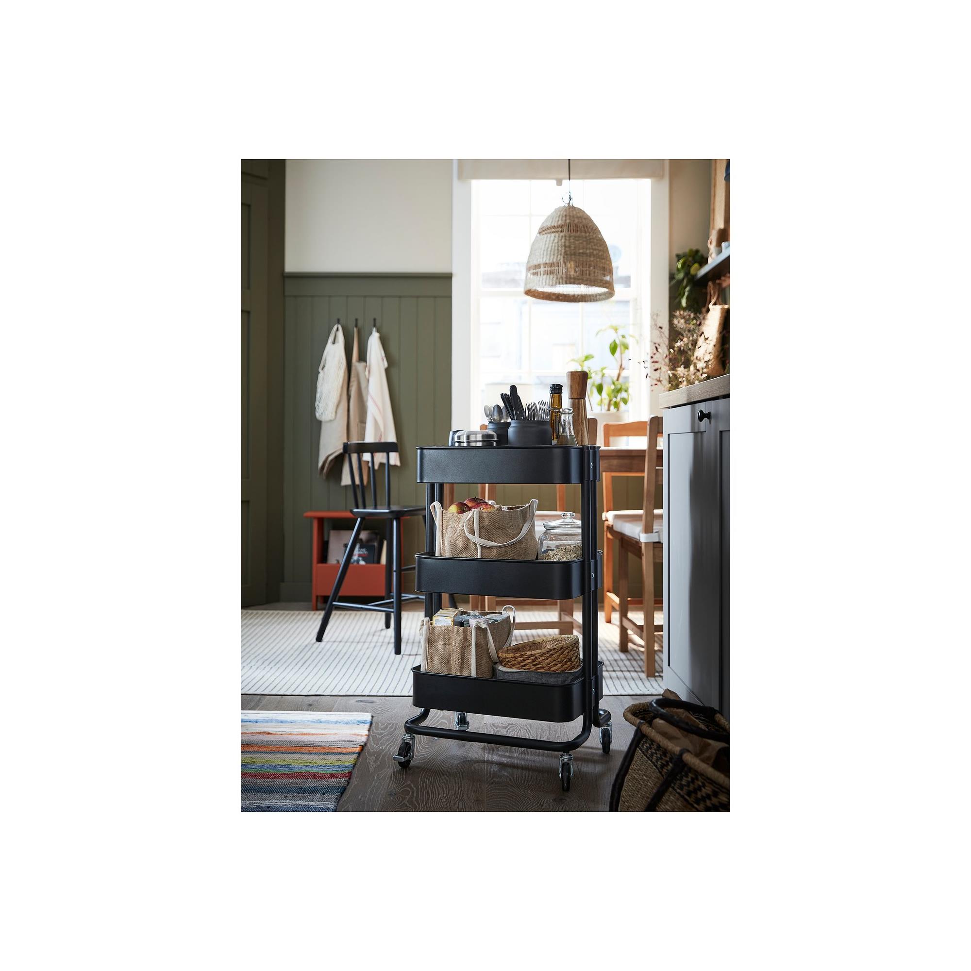 RASKOG black 35x45x77 cm trolley - 40582181 | IKEA