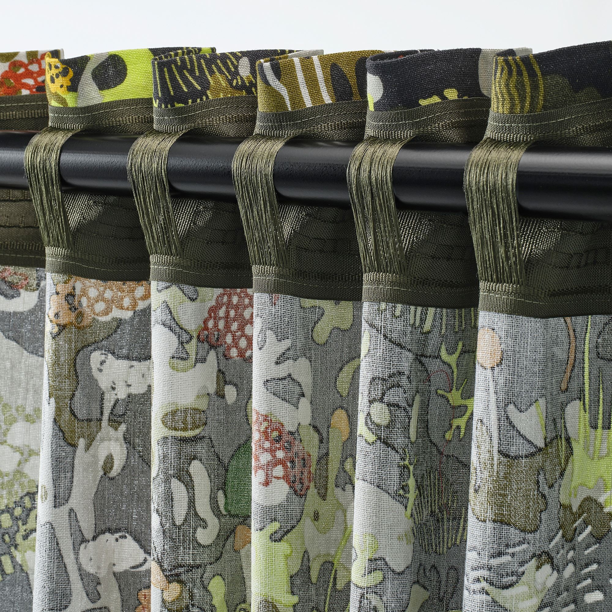 STOCKHOLM 2025 black multicolour 145x300 cm background curtain, 1 pair ...