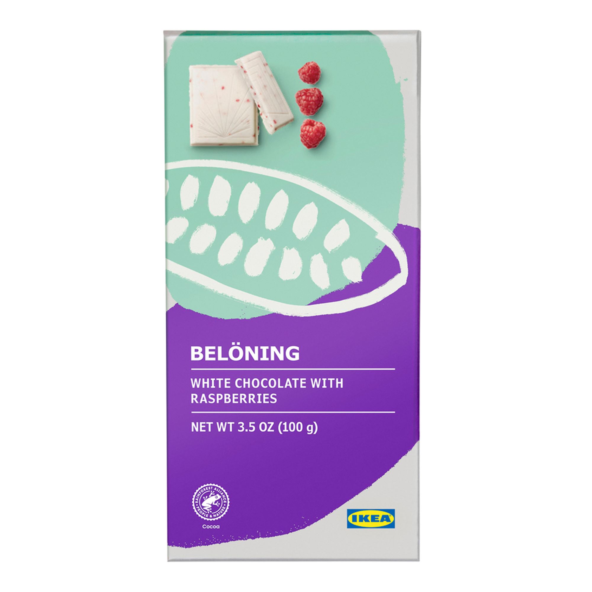 BELÖNING 100 g white chocolate with raspberries - 90524184 | IKEA