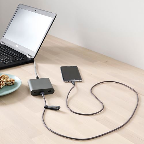 LILLHULT dark grey USB-A to USB-micro cable - 80527593 | IKEA