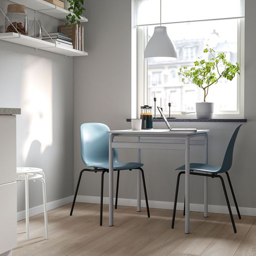 GRASALA/LIDAS grey/blue 2 chairs kitchen table set - 59497263 | IKEA