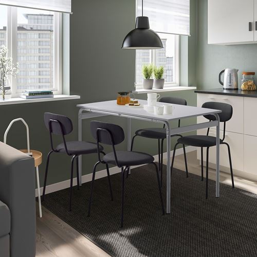 GRASALA/ÖSTANÖ grey-Remmarn black-dark grey 4 chairs kitchen table set ...