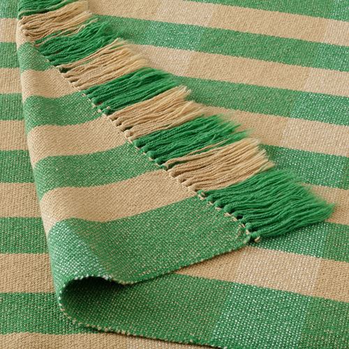 FRÖDD green-striped 130x180 cm throw - 90581216 | IKEA